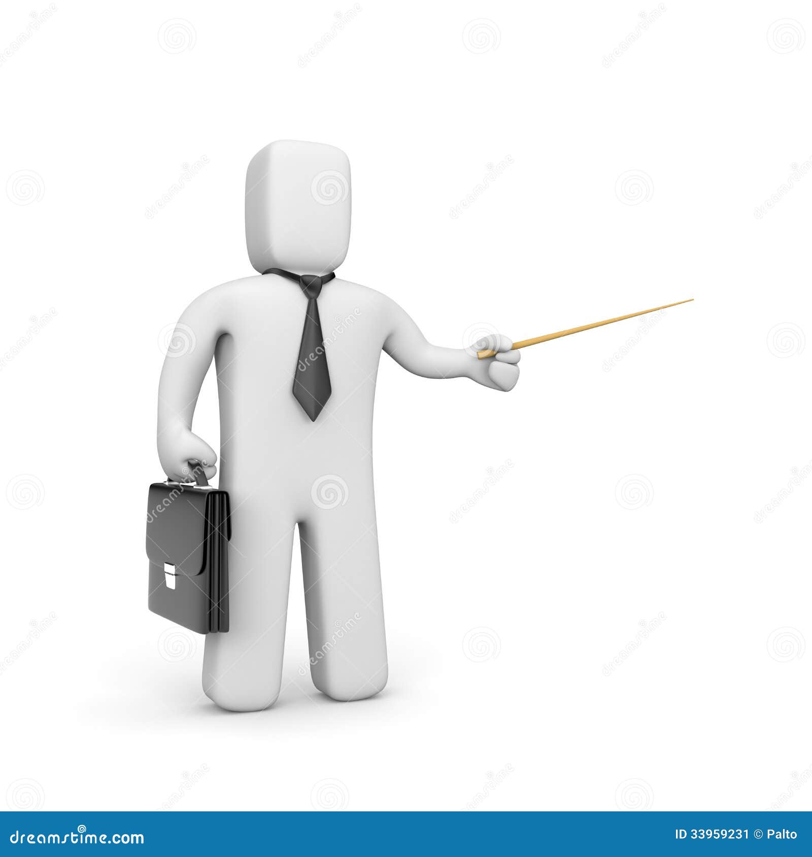 Businessman with pointer stock illustration. Illustration of render ...