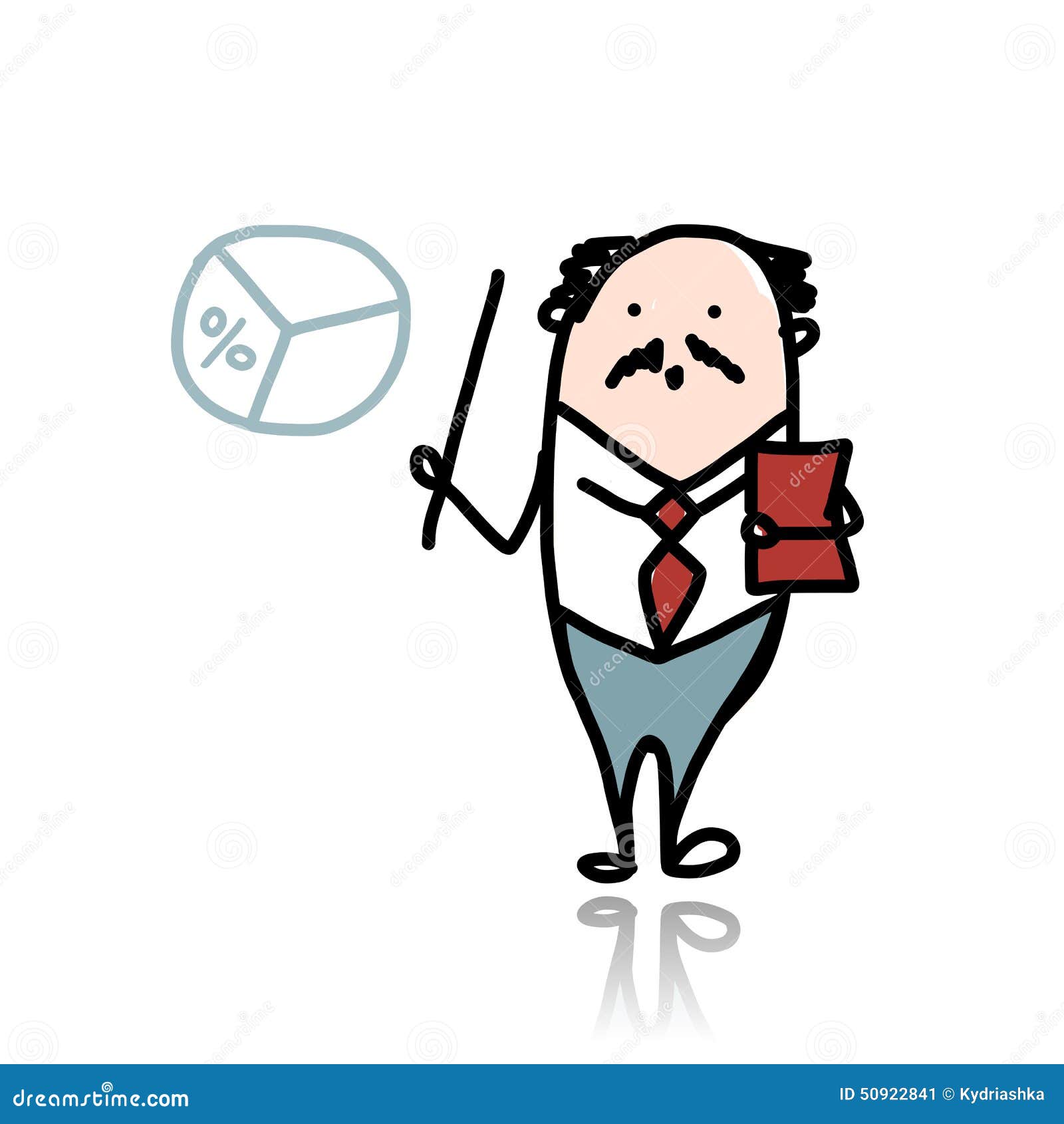 Businessman with Pointer and Chart, Sketch for Stock Vector ...