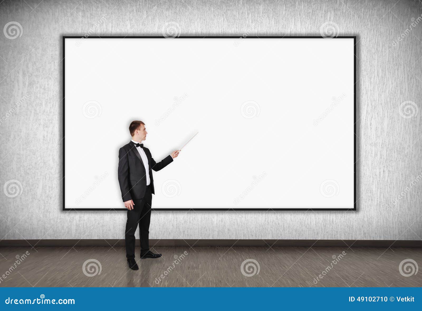 Businessman with a pointer stock photo. Image of person - 49102710