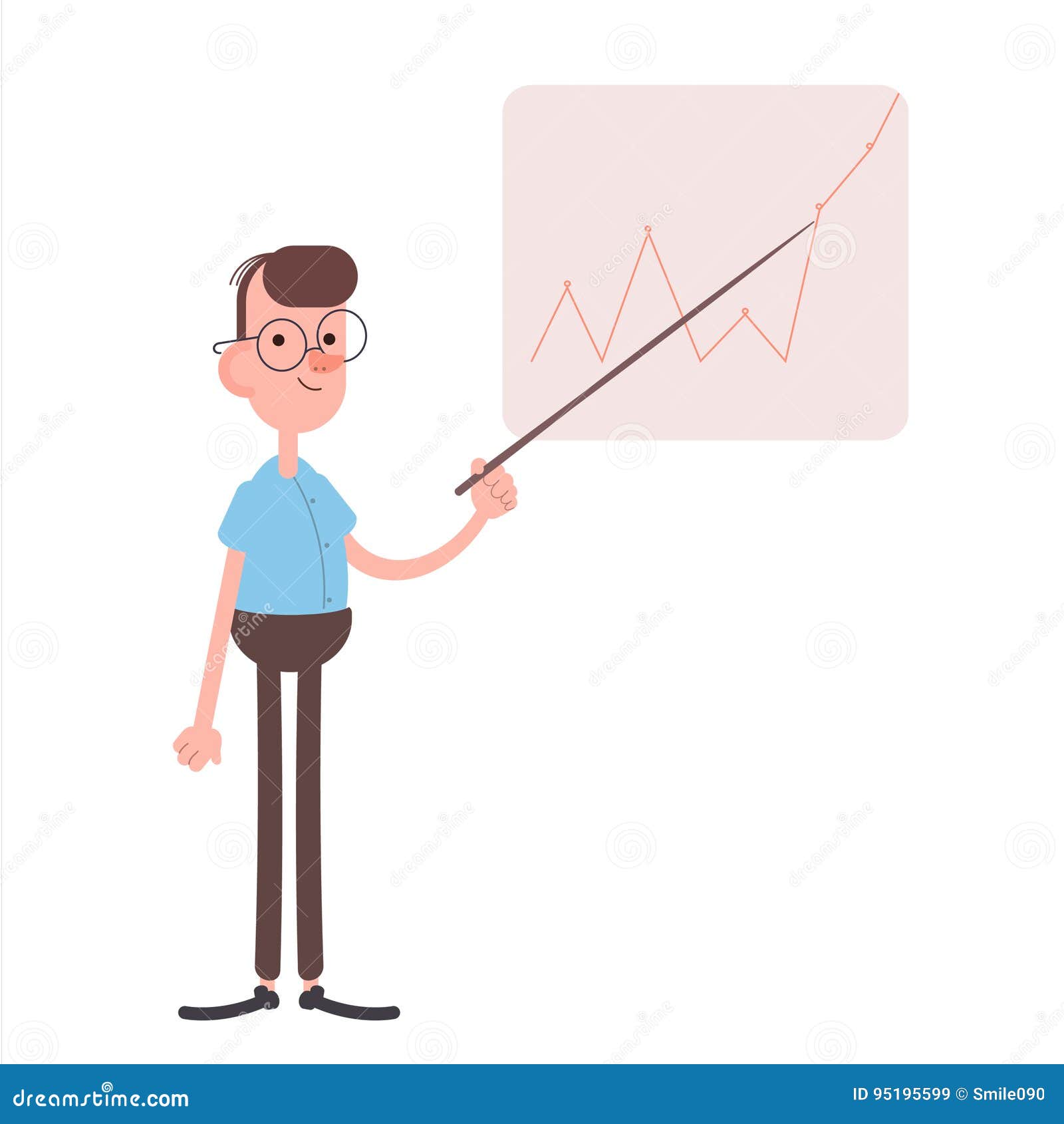 Businessman With Pointer Stick Presentation Chart Royalty-Free ...