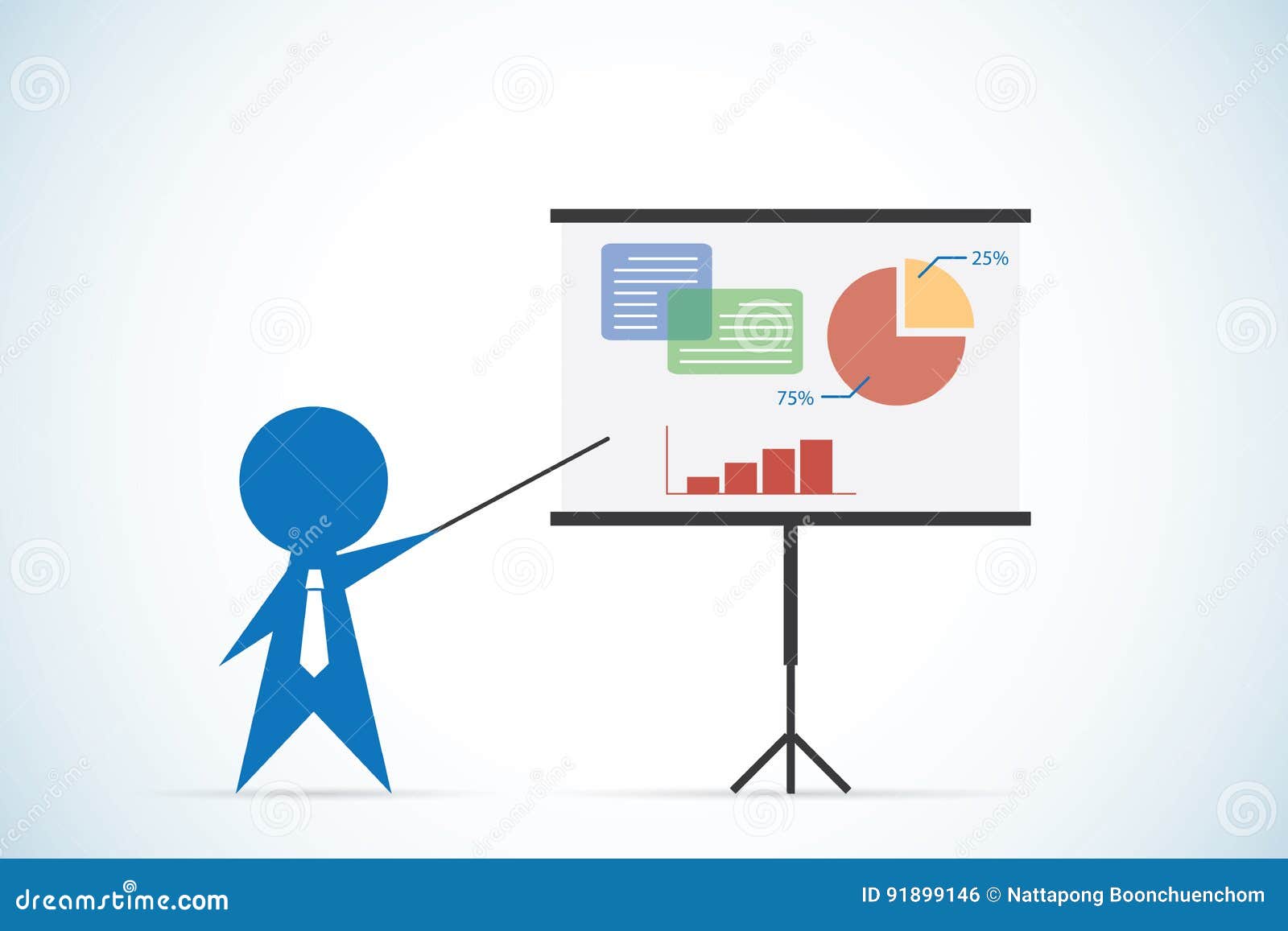 Businessman With Pointer Stick Presentation Chart Royalty-Free ...