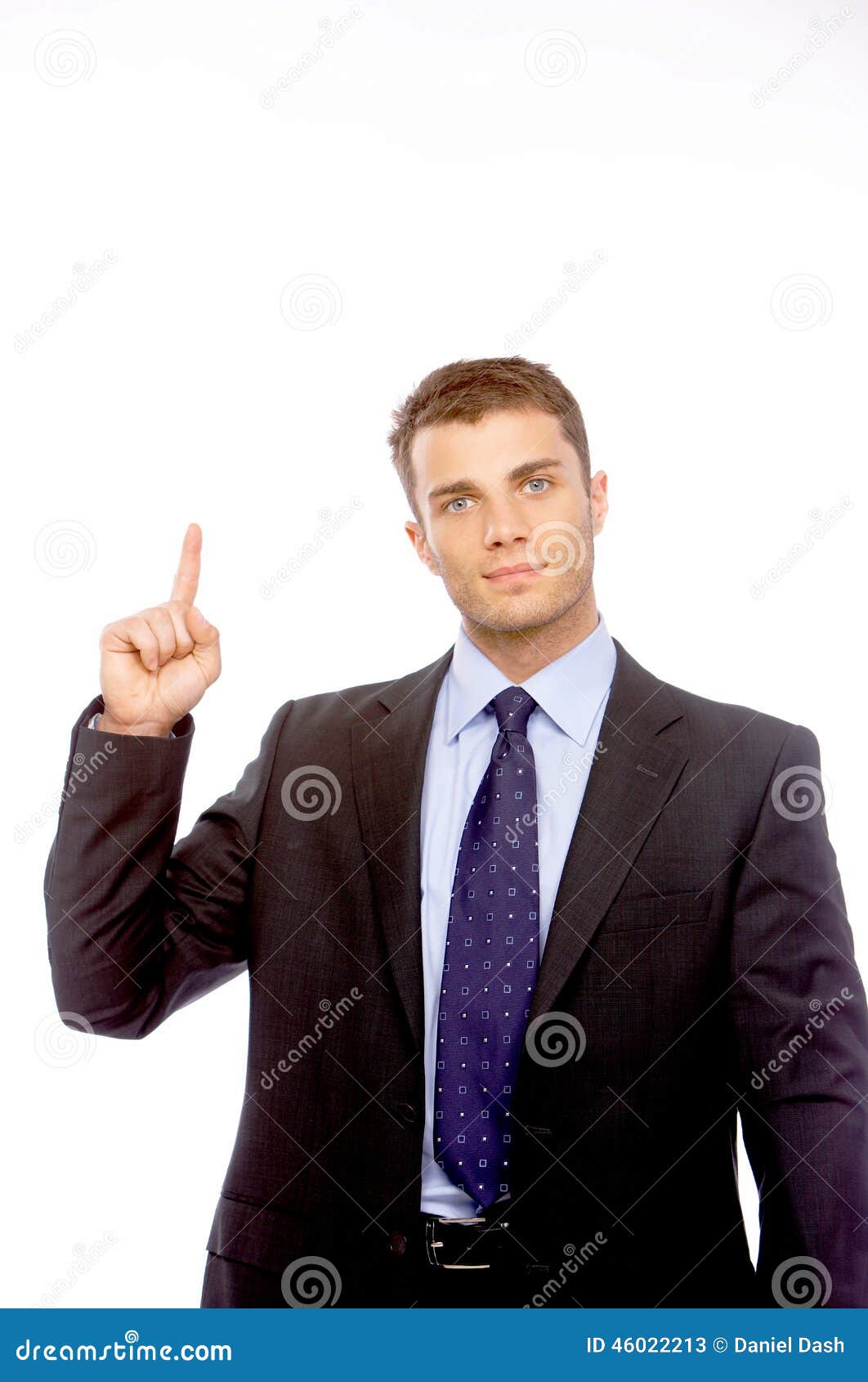 Businessman Pointing Above His Head Stock Image - Image of lifestyle ...