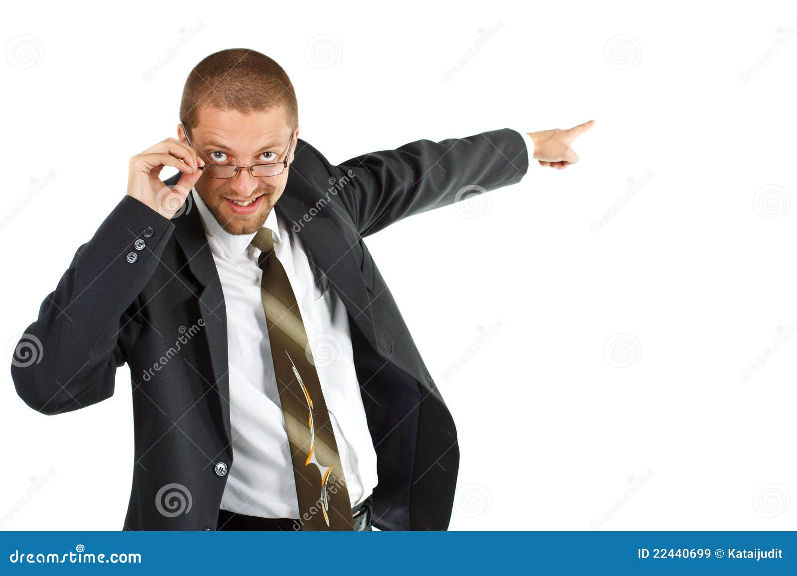 Businessman Pointing Backwards Royalty Free Stock Images - Image: 22440699