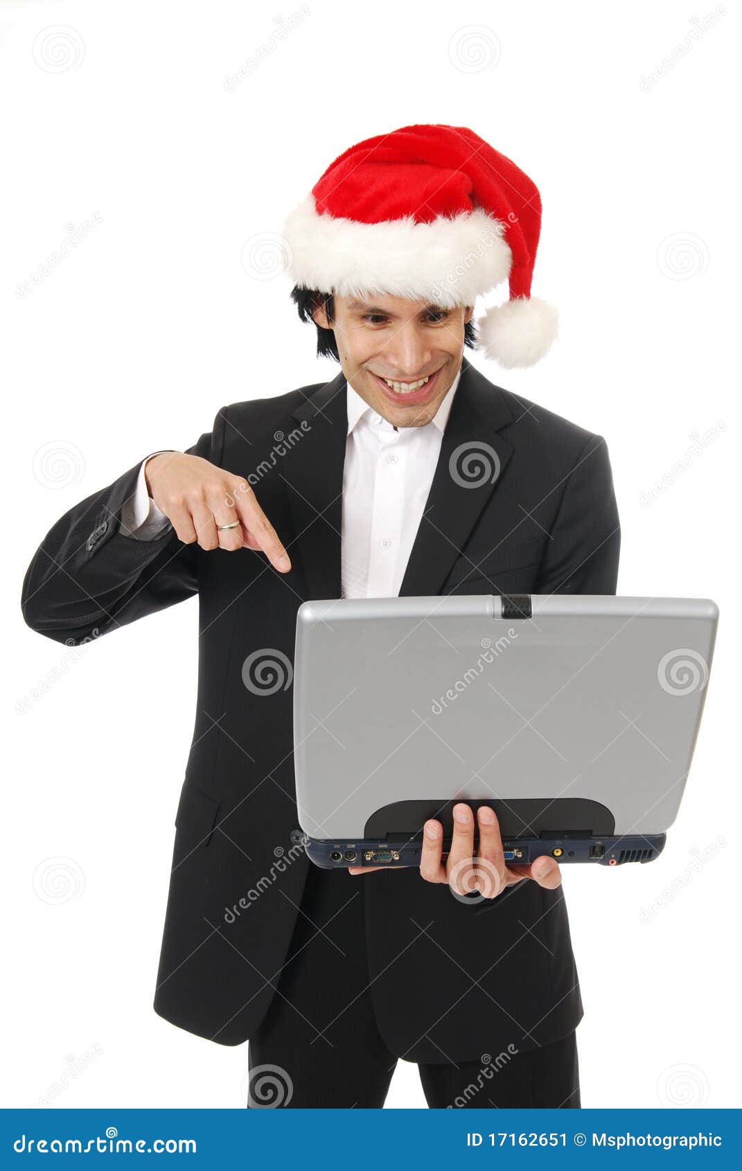 Businessman Pointing at a Computer Screen Stock Image - Image of ...