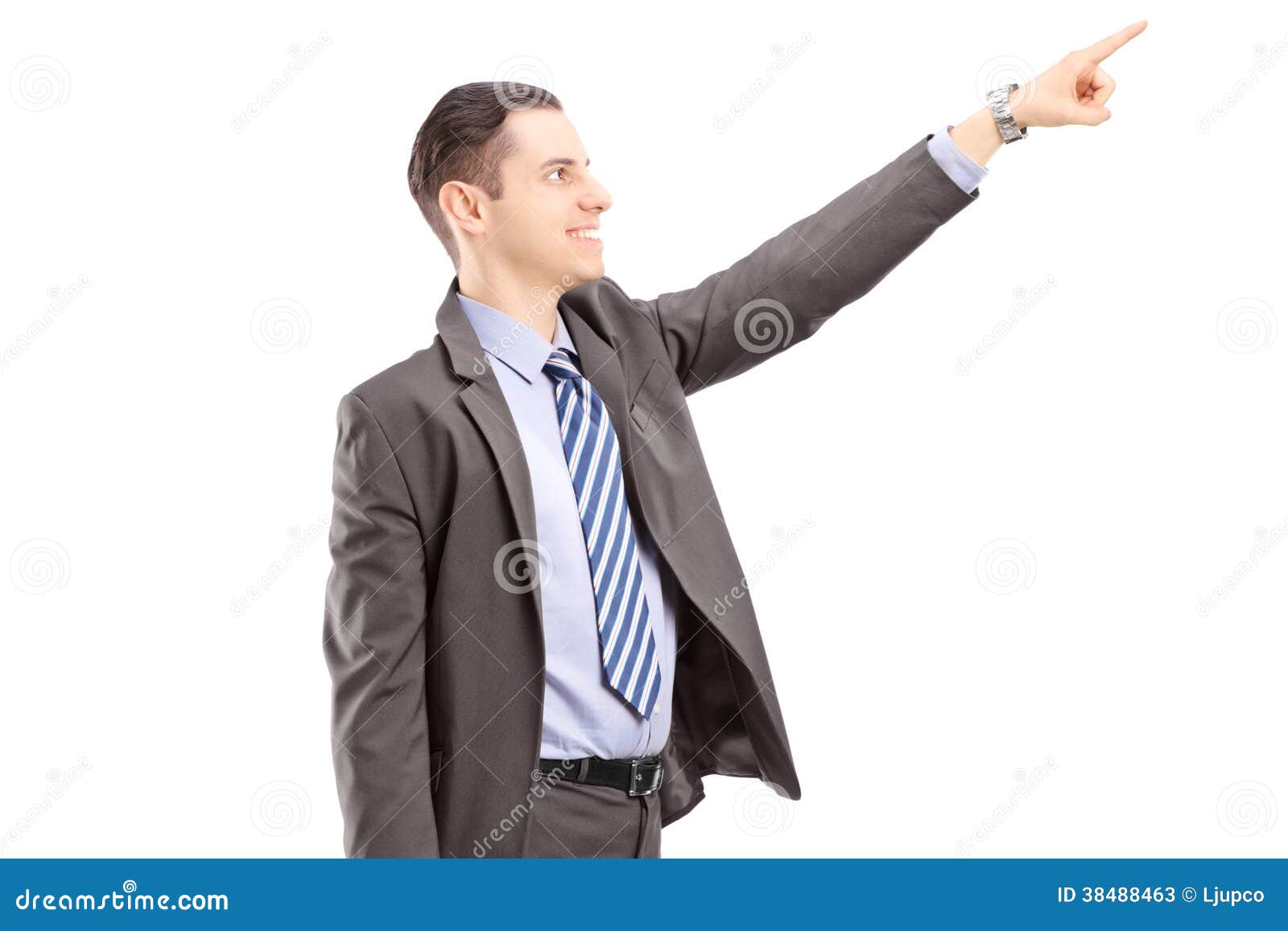 Businessman Pointing in a Direction Stock Image - Image of background ...
