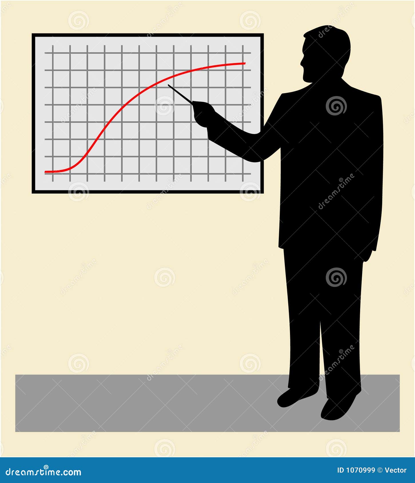 Businessman Pointing on a Graph. Stock Vector - Illustration of chart ... Businessman Pointing on a Graph. Stock Vector - Illustration of chart ...