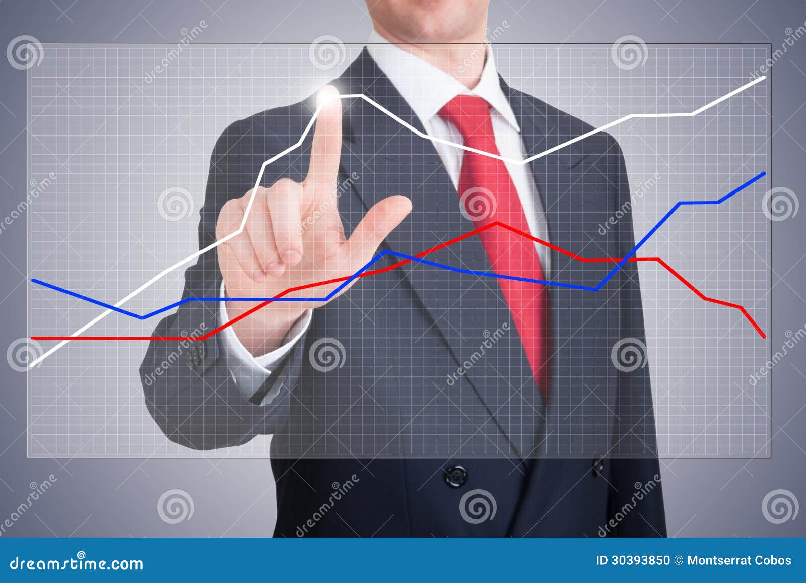 Businessman Pointing a Graph Stock Photo - Image of computer, executive ...