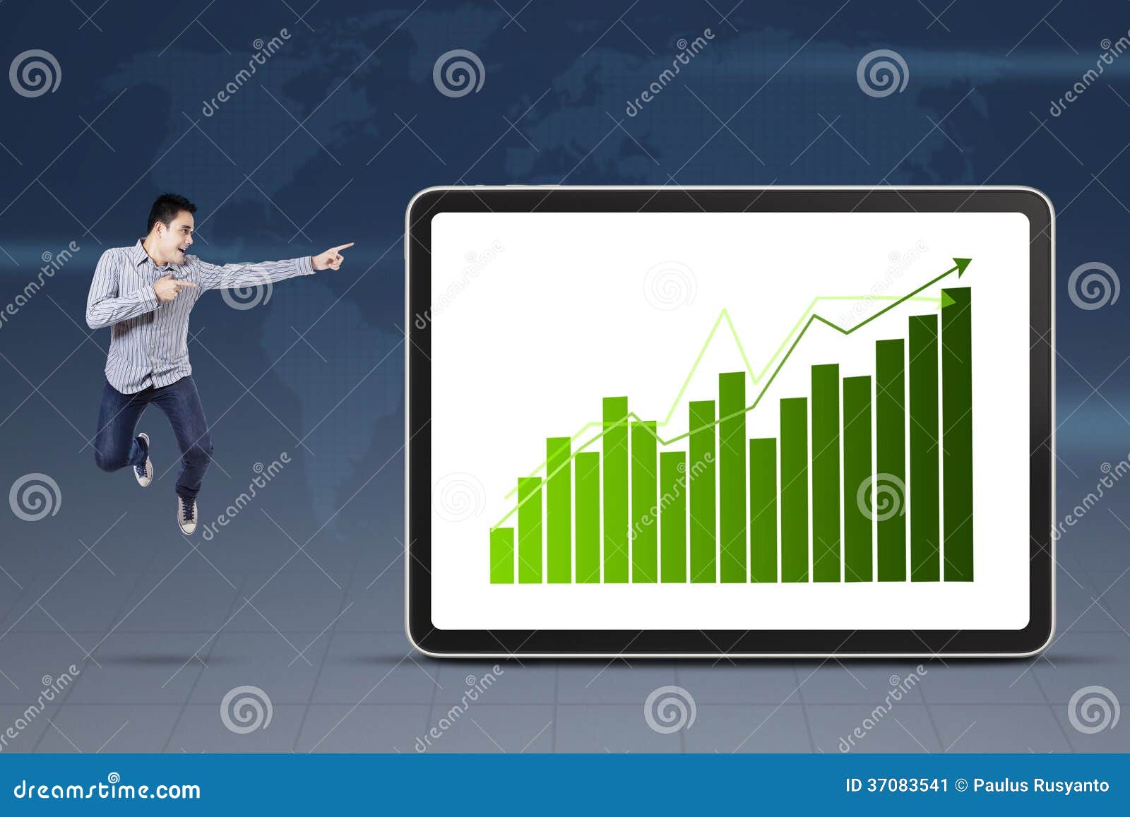 Businessman Pointing at Growth Graph Stock Image - Image of board ...