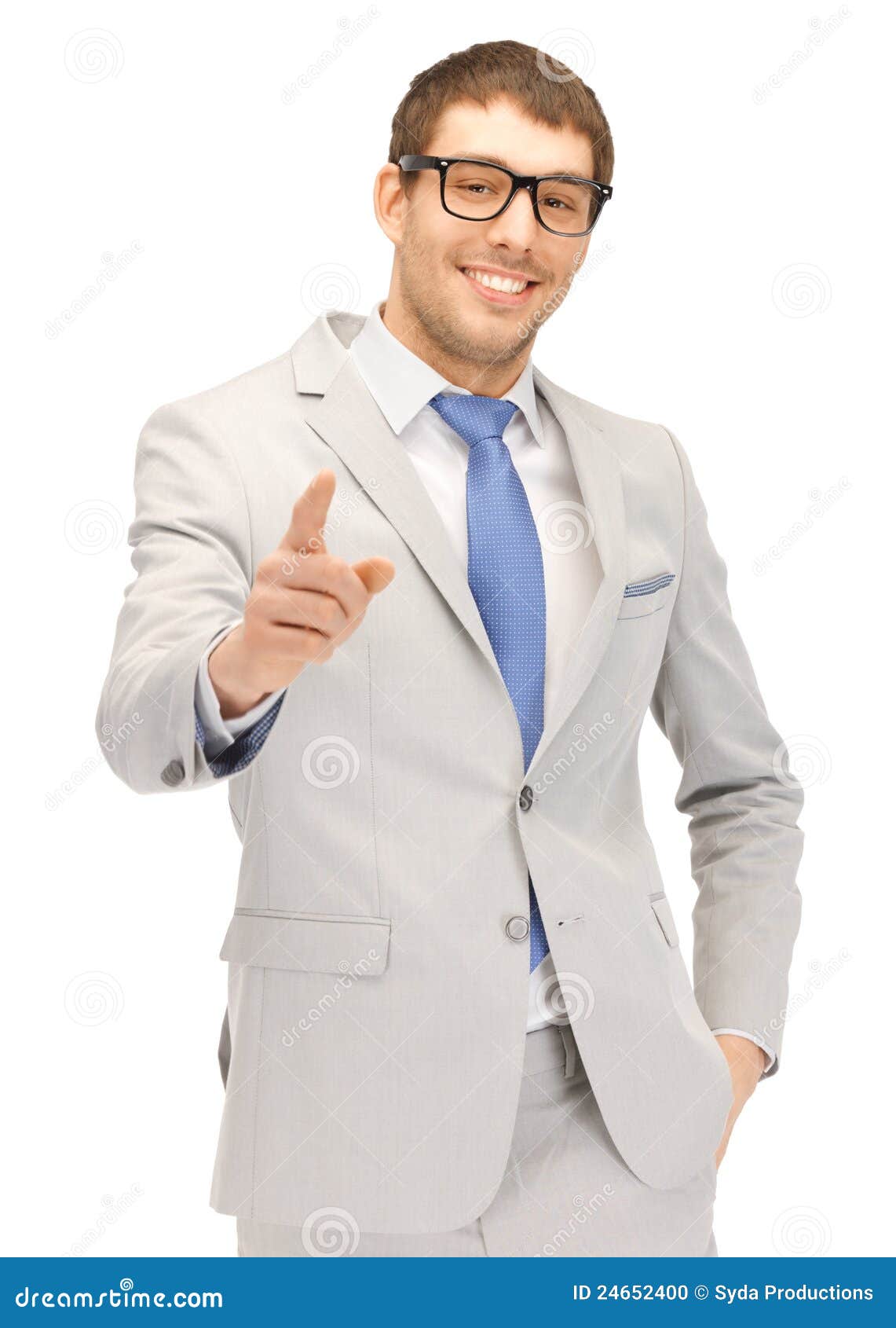 Businessman Pointing His Finger Stock Photo - Image of gesture ...
