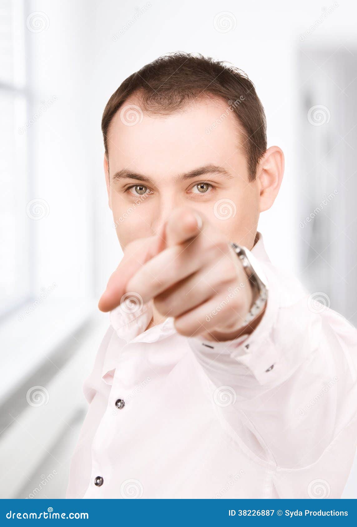 Businessman Pointing His Finger Stock Image - Image of direction ...