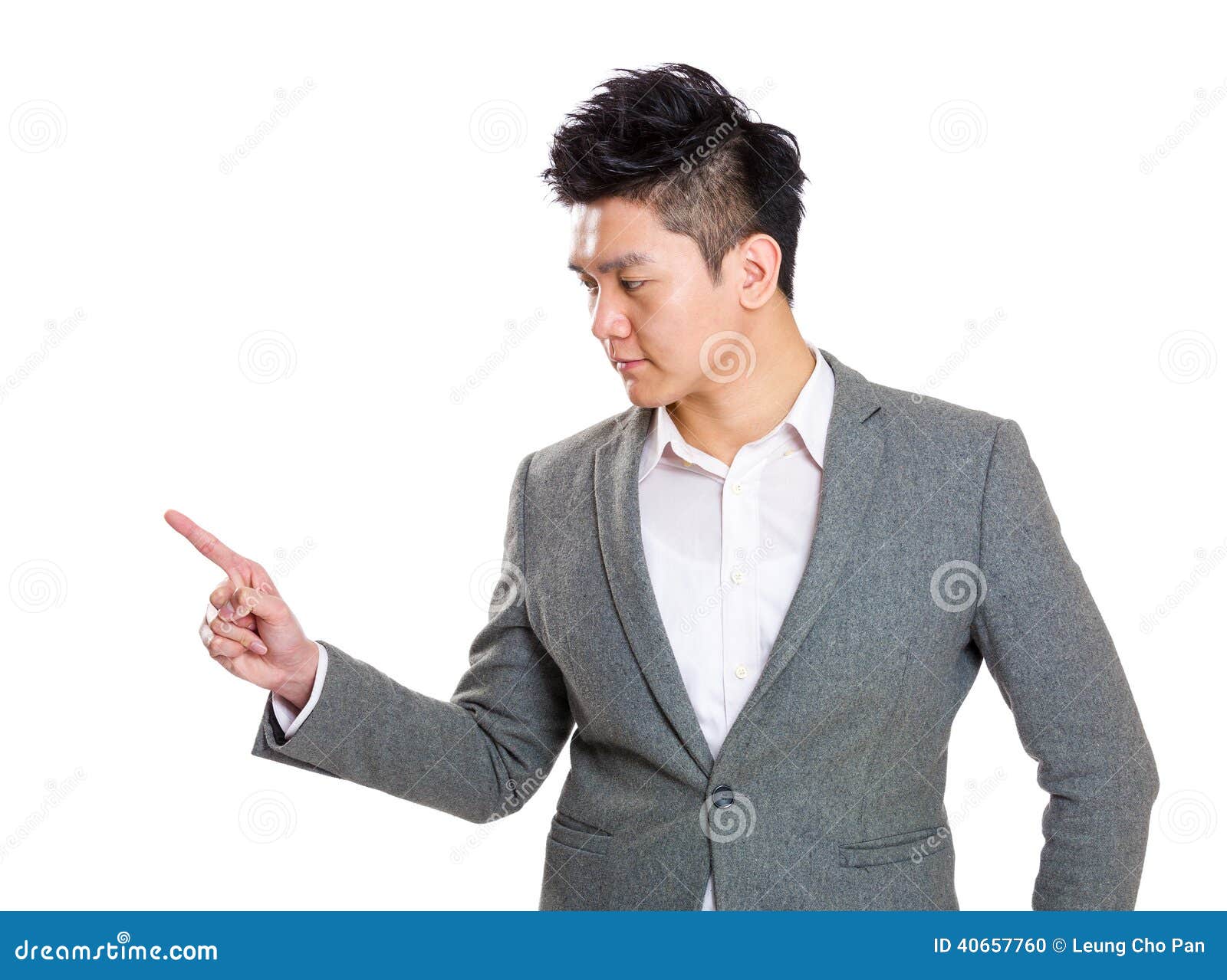 Businessman Pointing with His Finger Stock Photo - Image of businessman ...