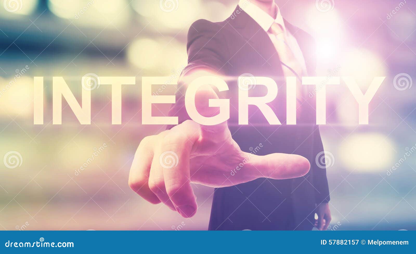 Businessman Pointing at INTEGRITY Stock Image - Image of abstract ...