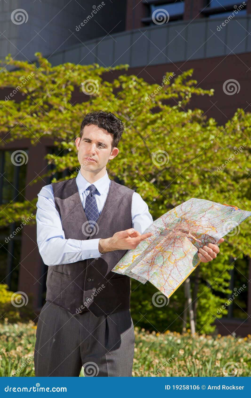 Businessman Pointing at a Map Stock Photo - Image of male, break: 19258106