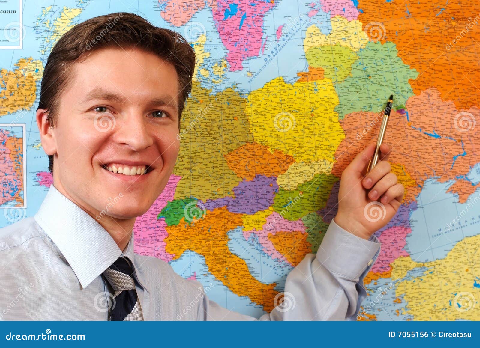Businessman Pointing On The Map Stock Photography | CartoonDealer.com ... Businessman Pointing On The Map Stock Photography | CartoonDealer.com ...