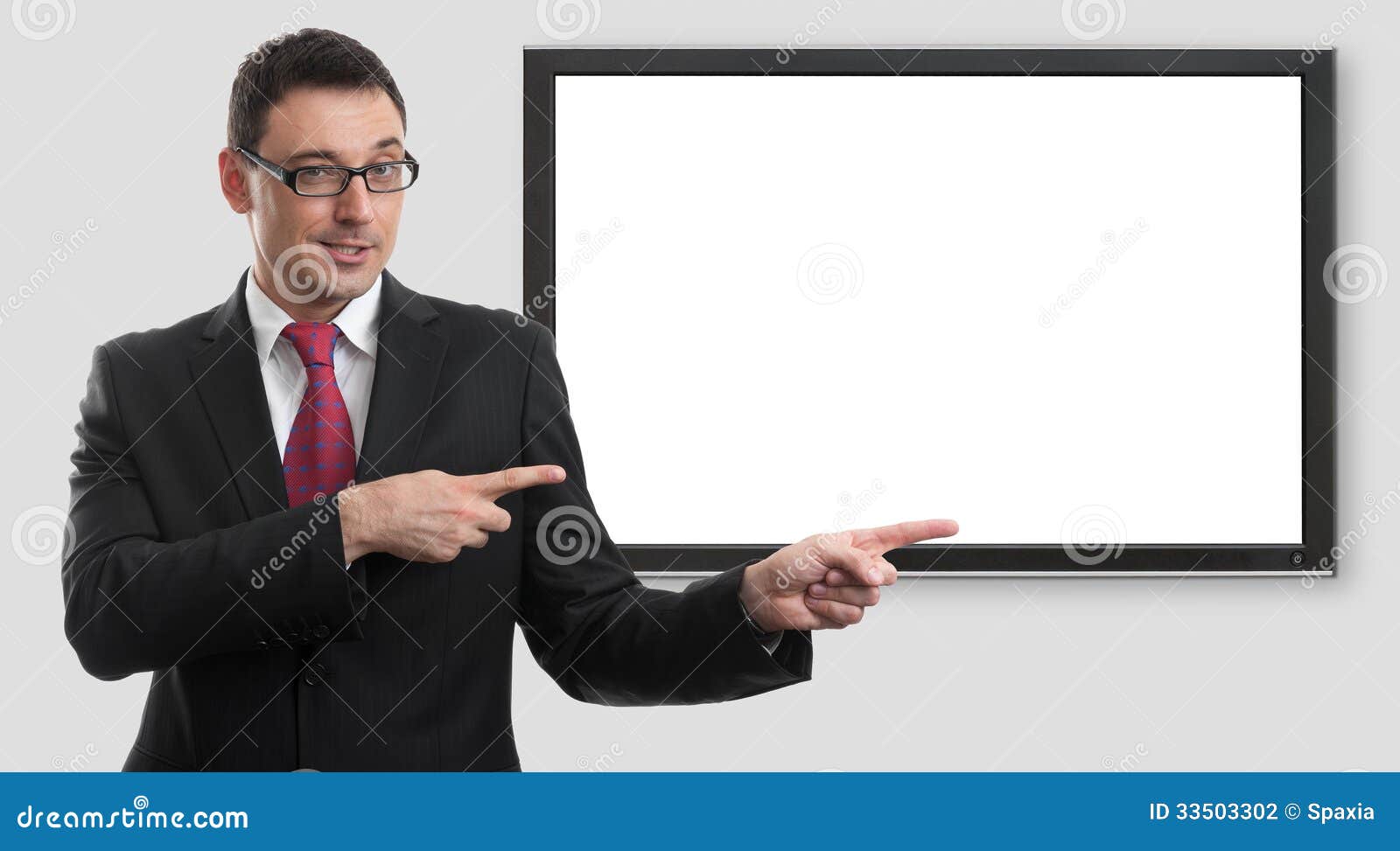 Businessman Pointing on Monitor Stock Photo - Image of smile, people ...