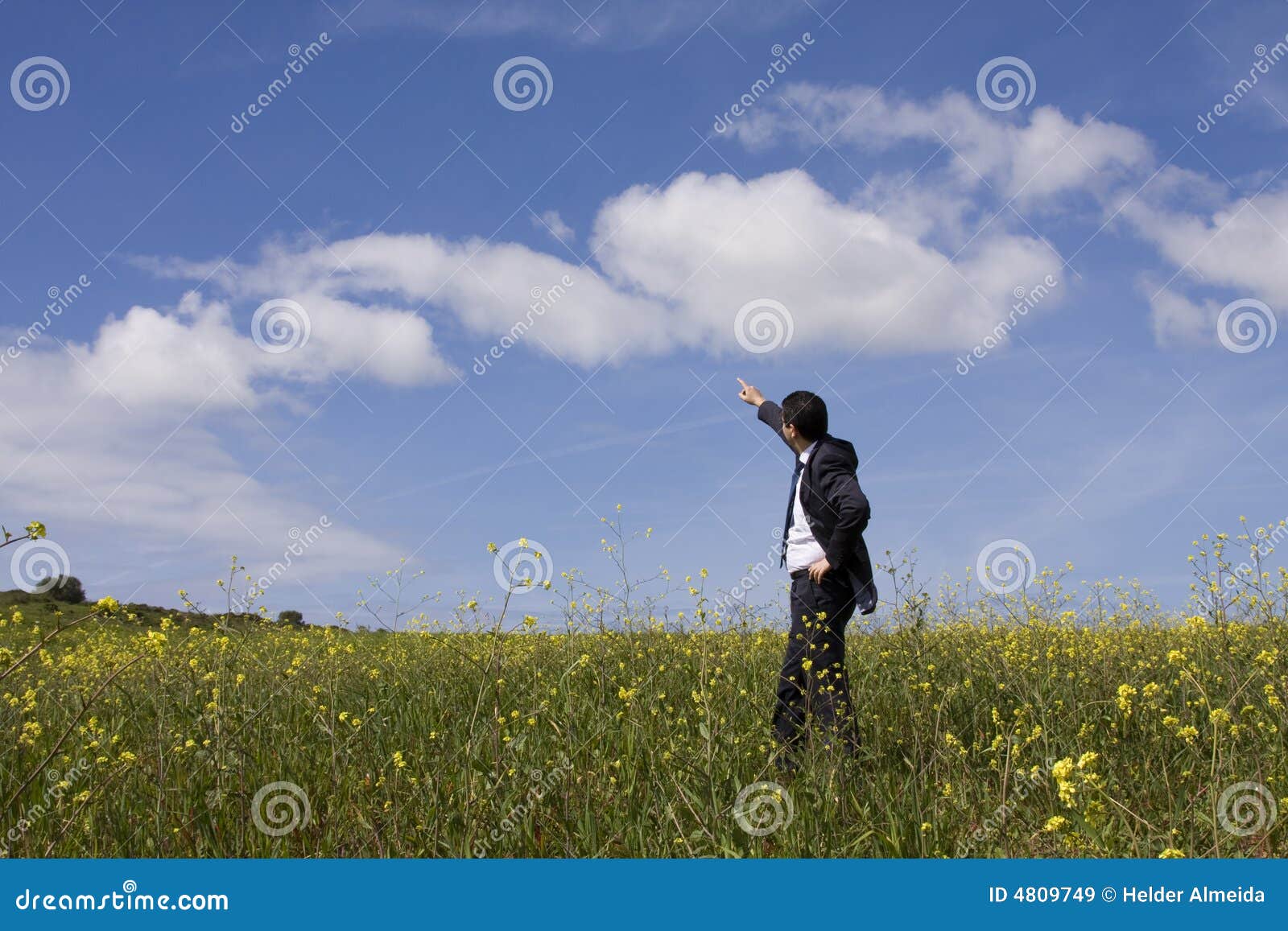 Businessman Pointing Outdoor Stock Image - Image of future, handsome ...