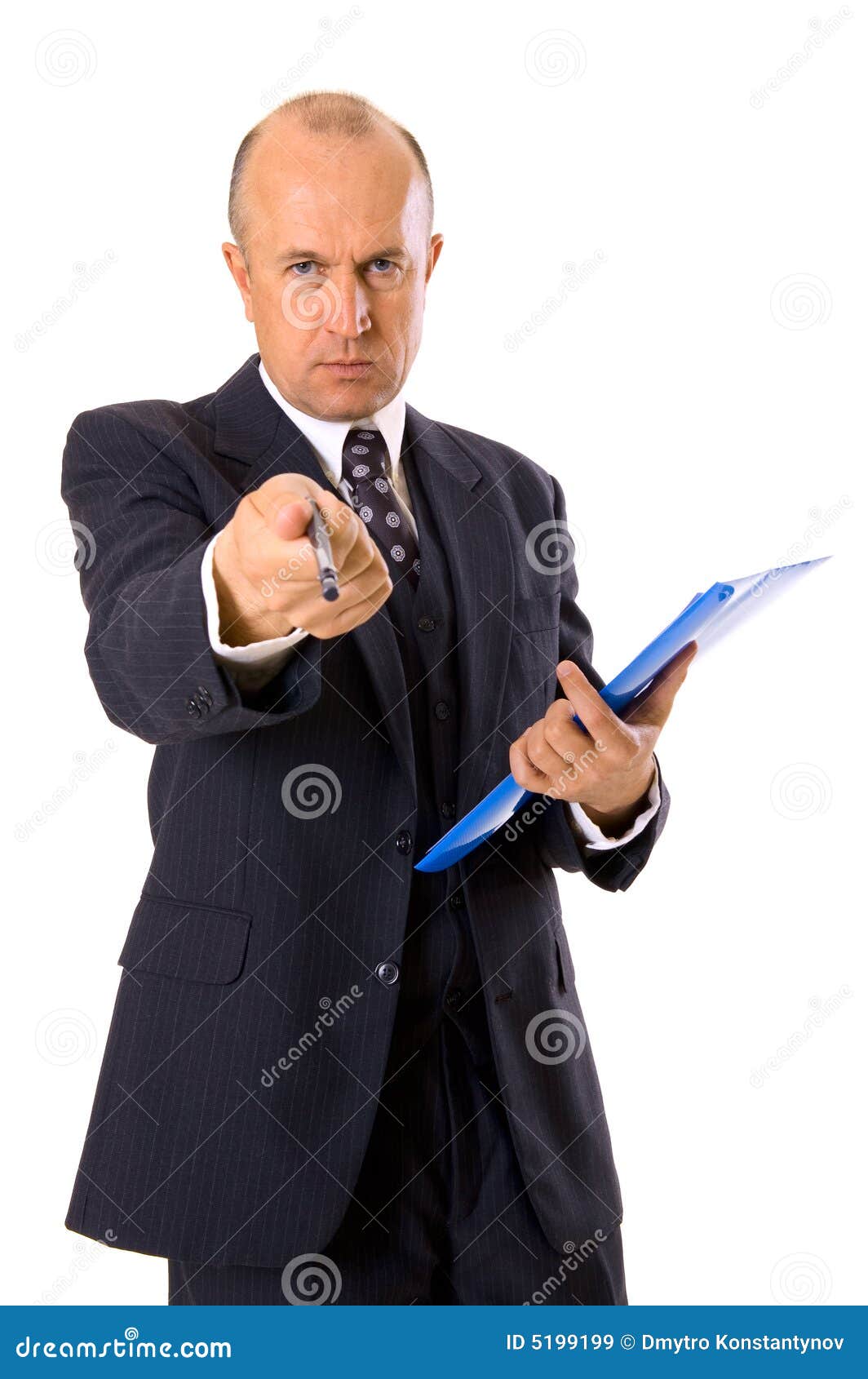 Businessman Pointing with Pen Stock Image - Image of pointing, male ...