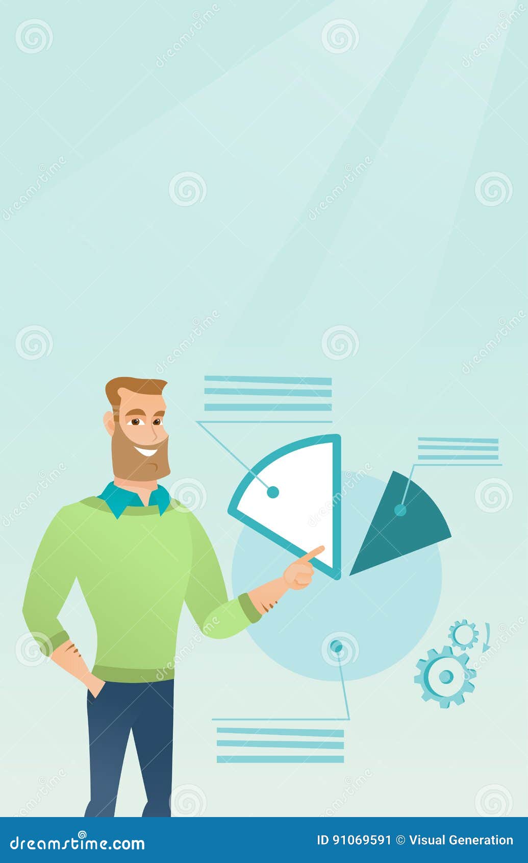 Businessman Pointing at Pie Chart. Stock Vector - Illustration of ...