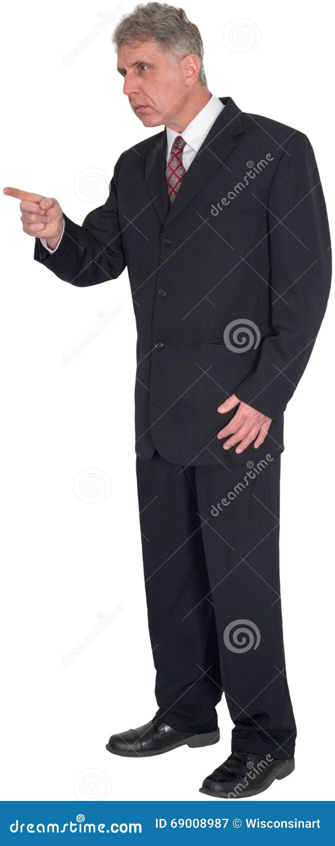 Businessman Pointing, Points, Standing, Isolated Stock Image - Image of ...