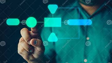 Businessman Pointing Processing Management. Business Process and ...