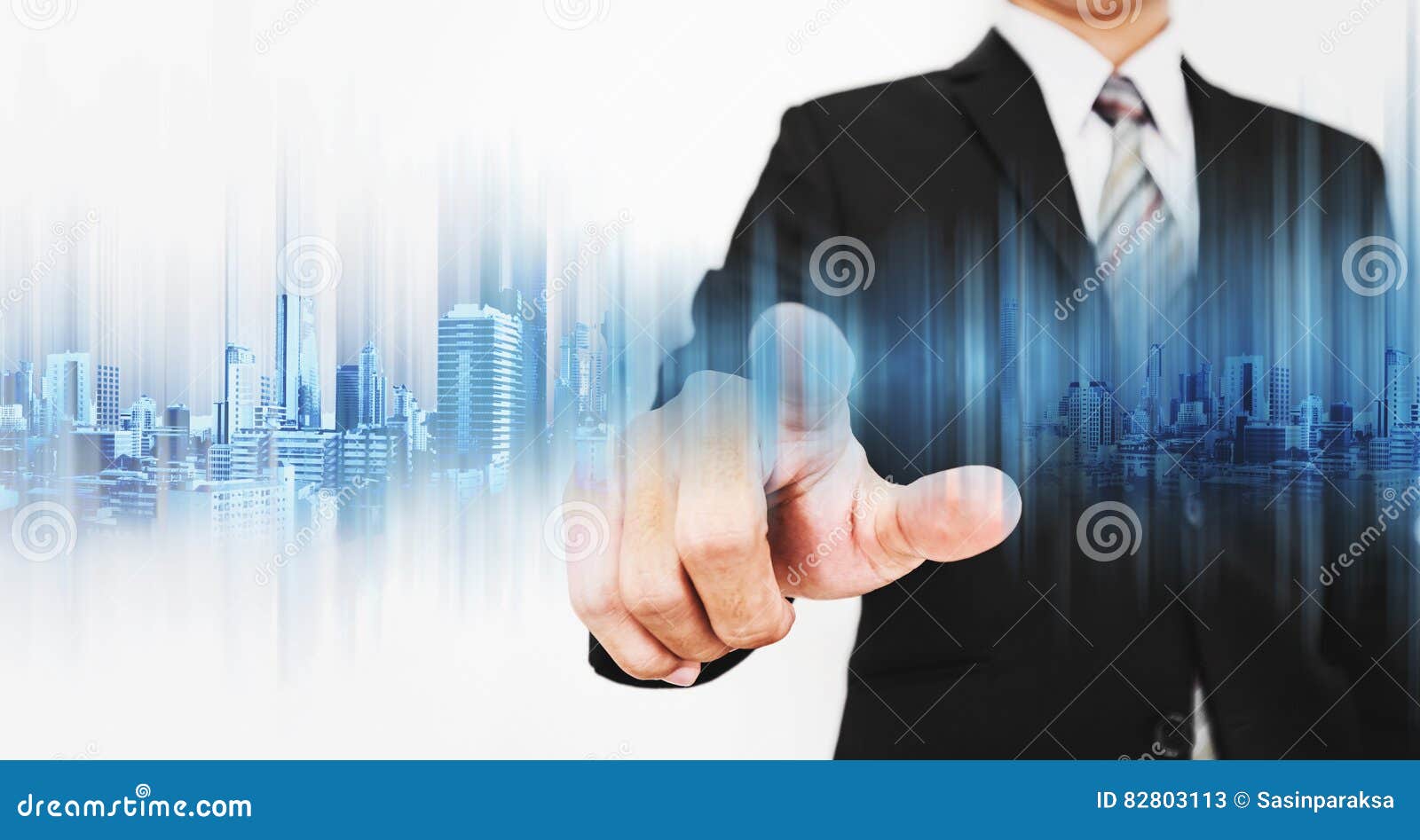 Businessman Pointing on Screen, Working with Modern Technology Stock ...