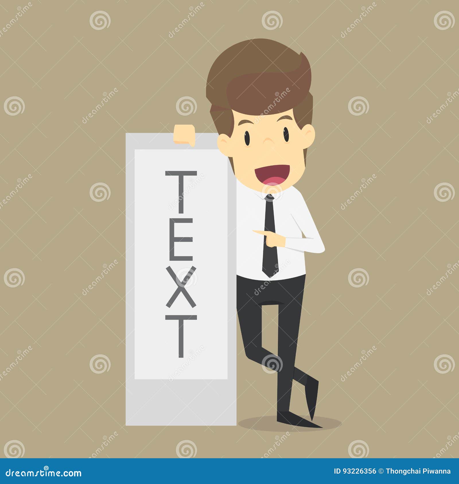 A Businessman Pointing Signs Held Stock Vector - Illustration of create ...
