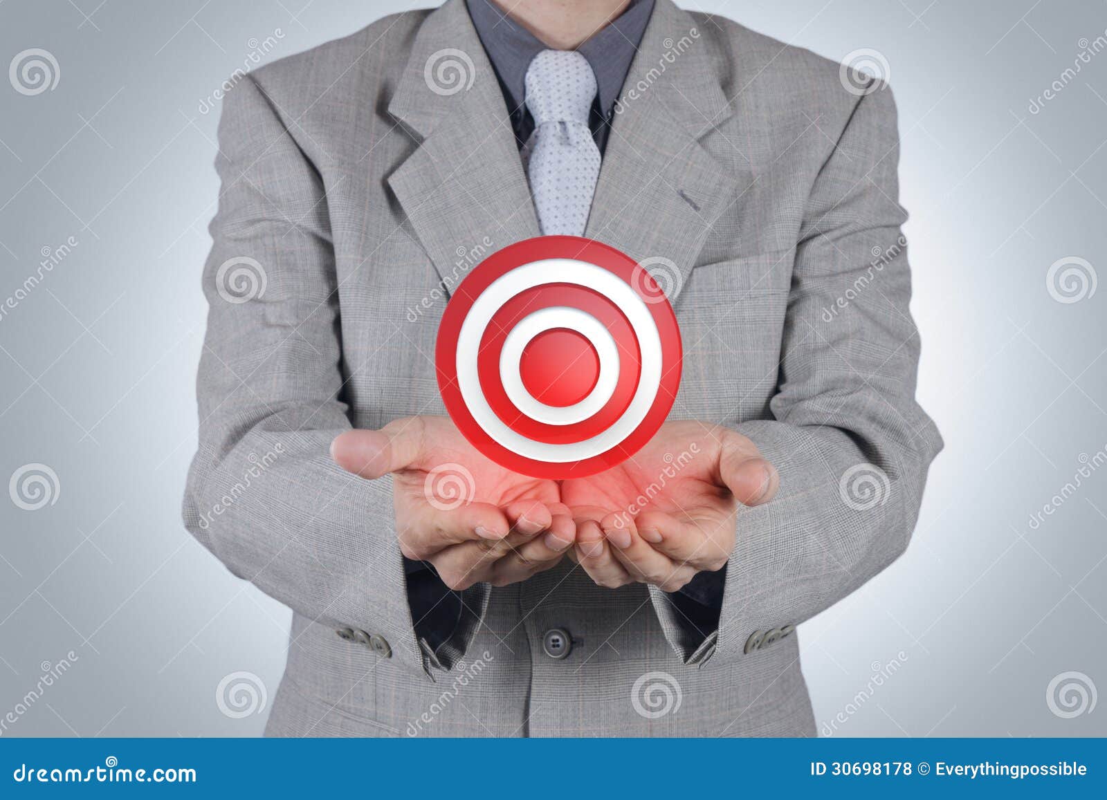 Businessman Pointing Target Symbol As Success Concept Stock Photo ...