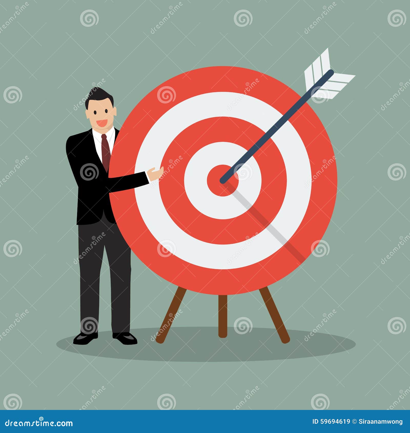 Businessman Pointing To the Big Target Stock Vector - Illustration of ...
