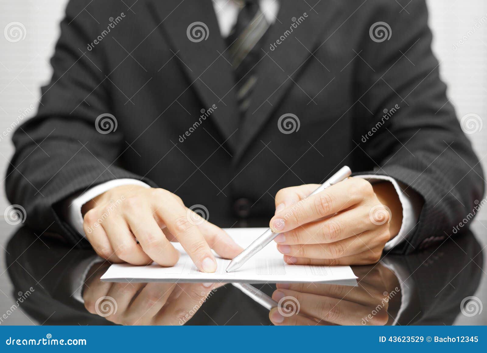 Businessman Pointing To Mistake in Report Stock Image - Image of file ...