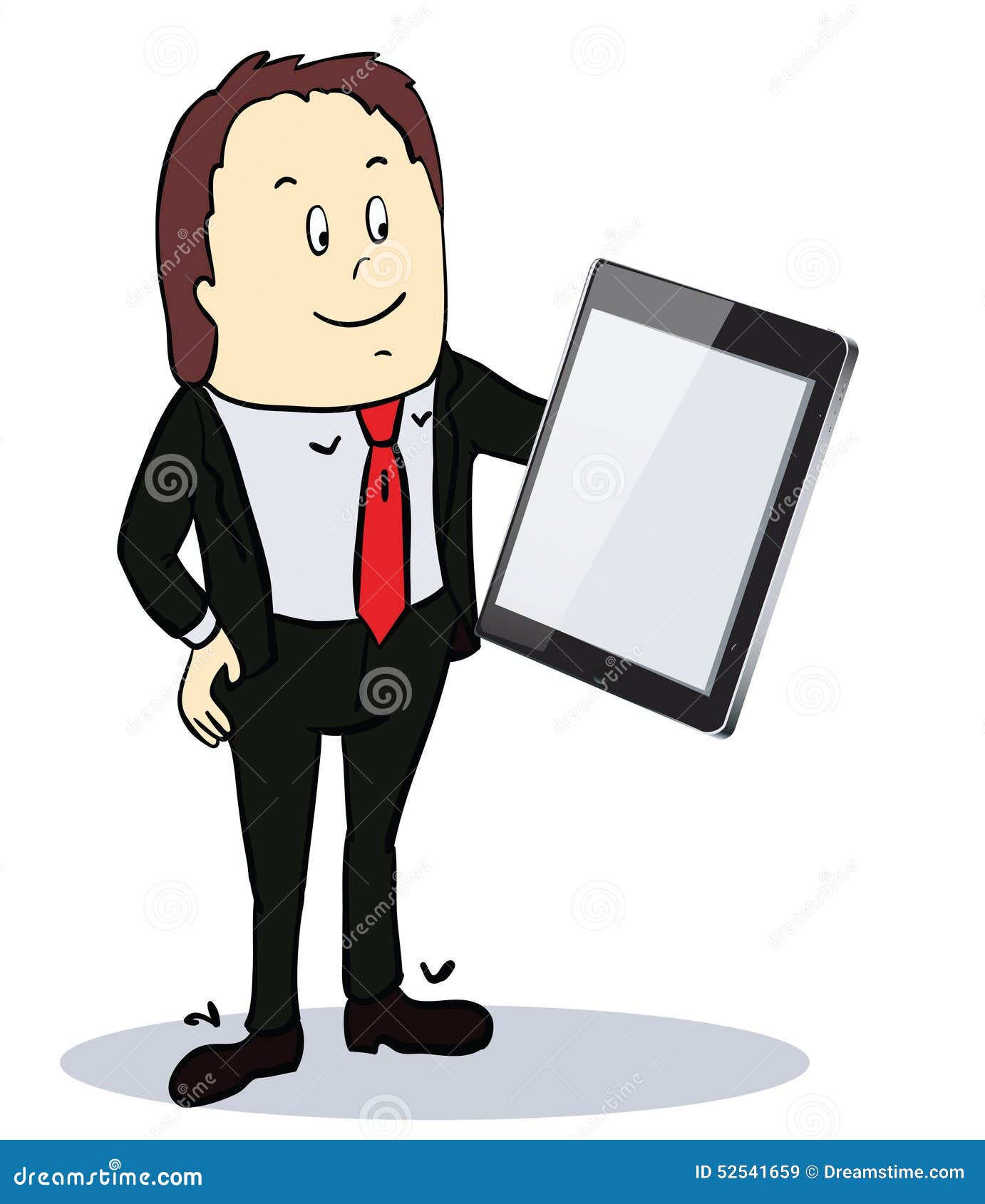 Businessman Pointing To the Screen of a Tablet-pc Stock Vector ...