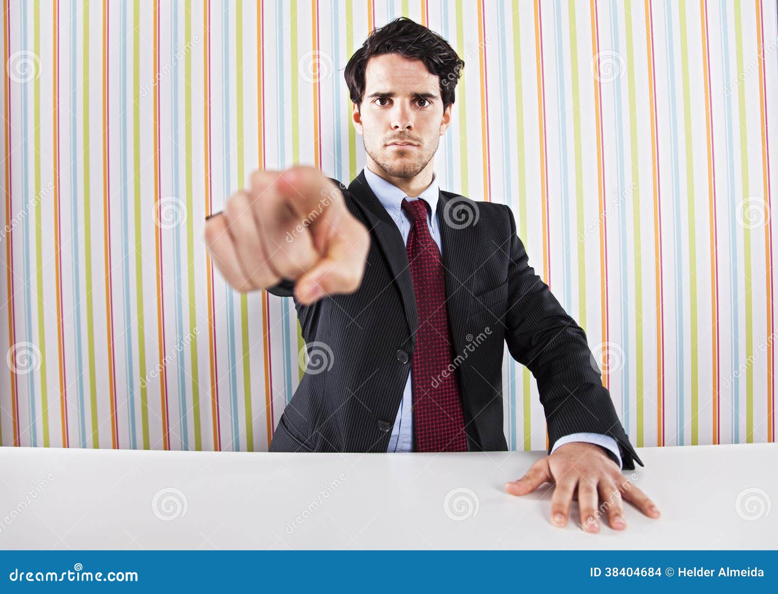 Businessman Pointing To You Stock Photo - Image of emotion, adult: 38404684