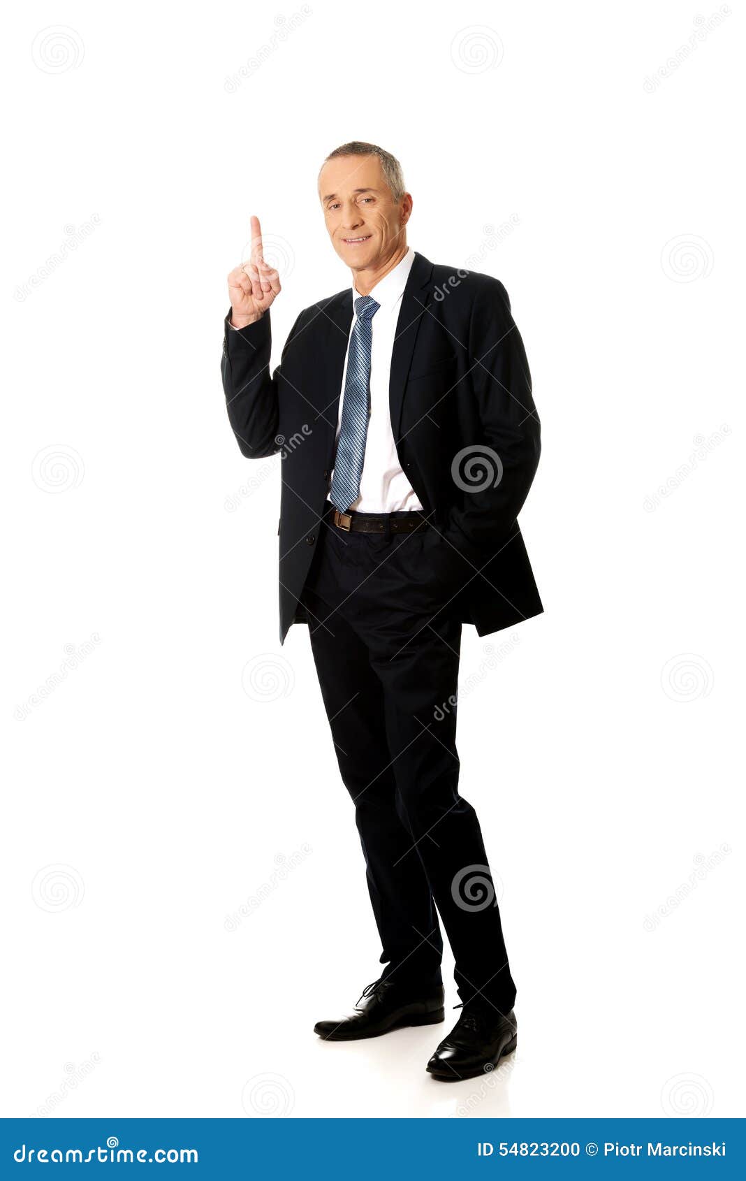 Businessman Pointing Upwards Stock Photo - Image of businessman ...