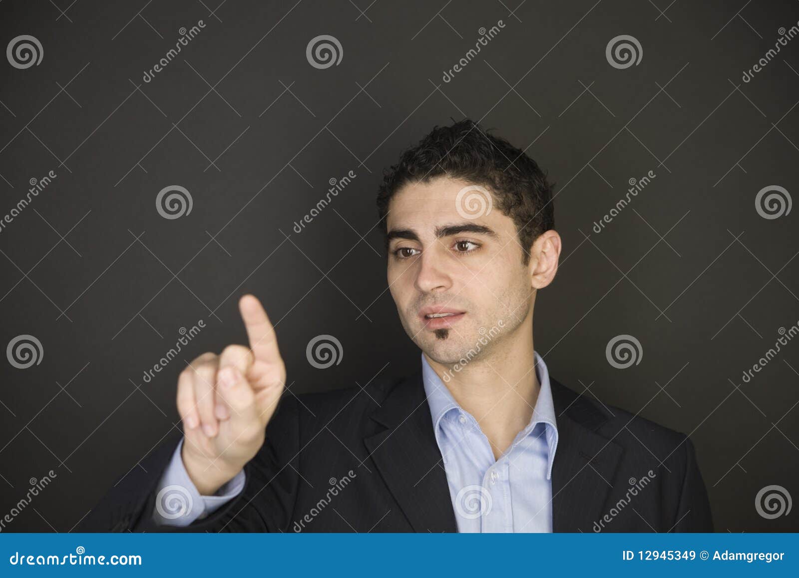 Businessman Pointing on a Virtual Screen Stock Image - Image of proof ...