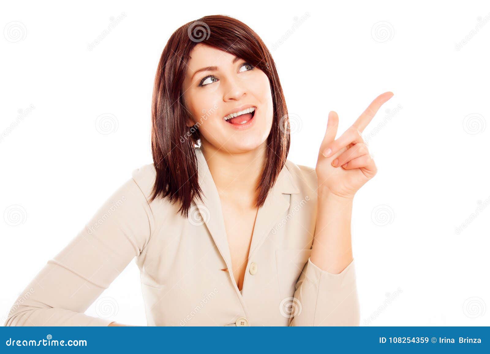 Businessman Points Finger Up Stock Image - Image of white, adult: 108254359