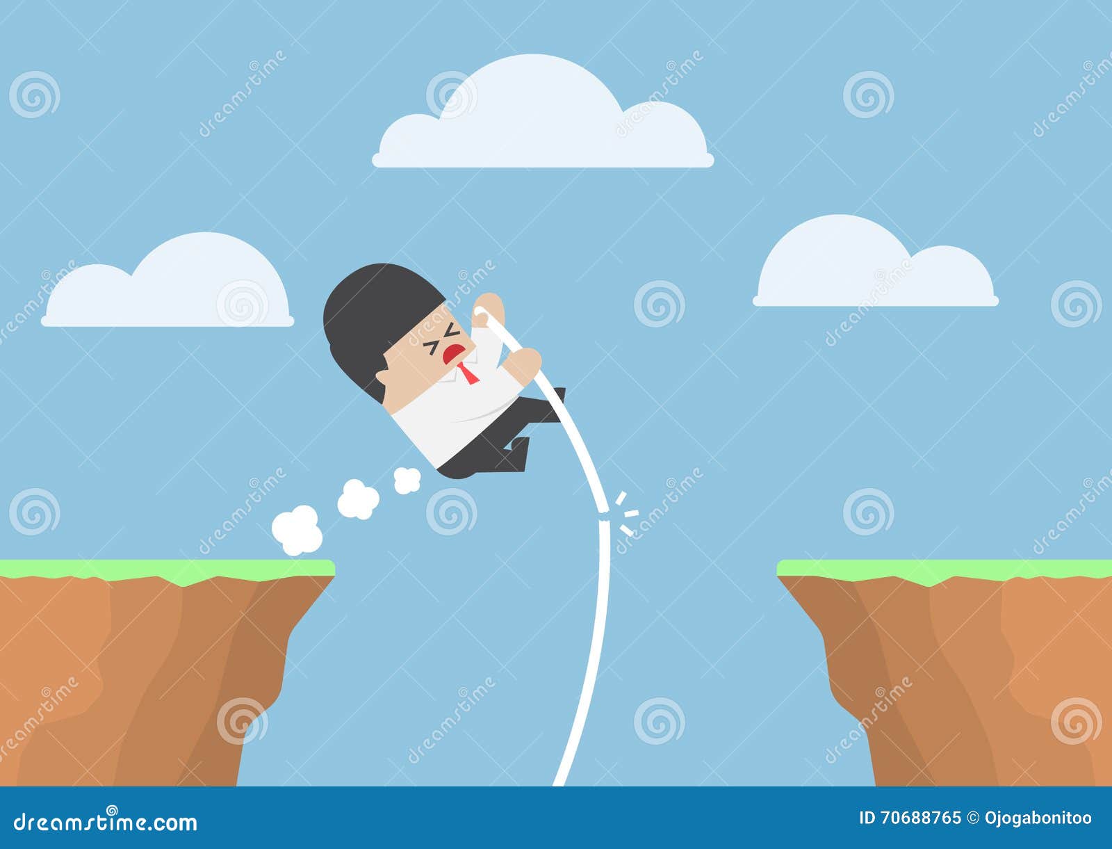 Businessman Pole Vaulting Over Text Improblems-Problems And Obstacles ...