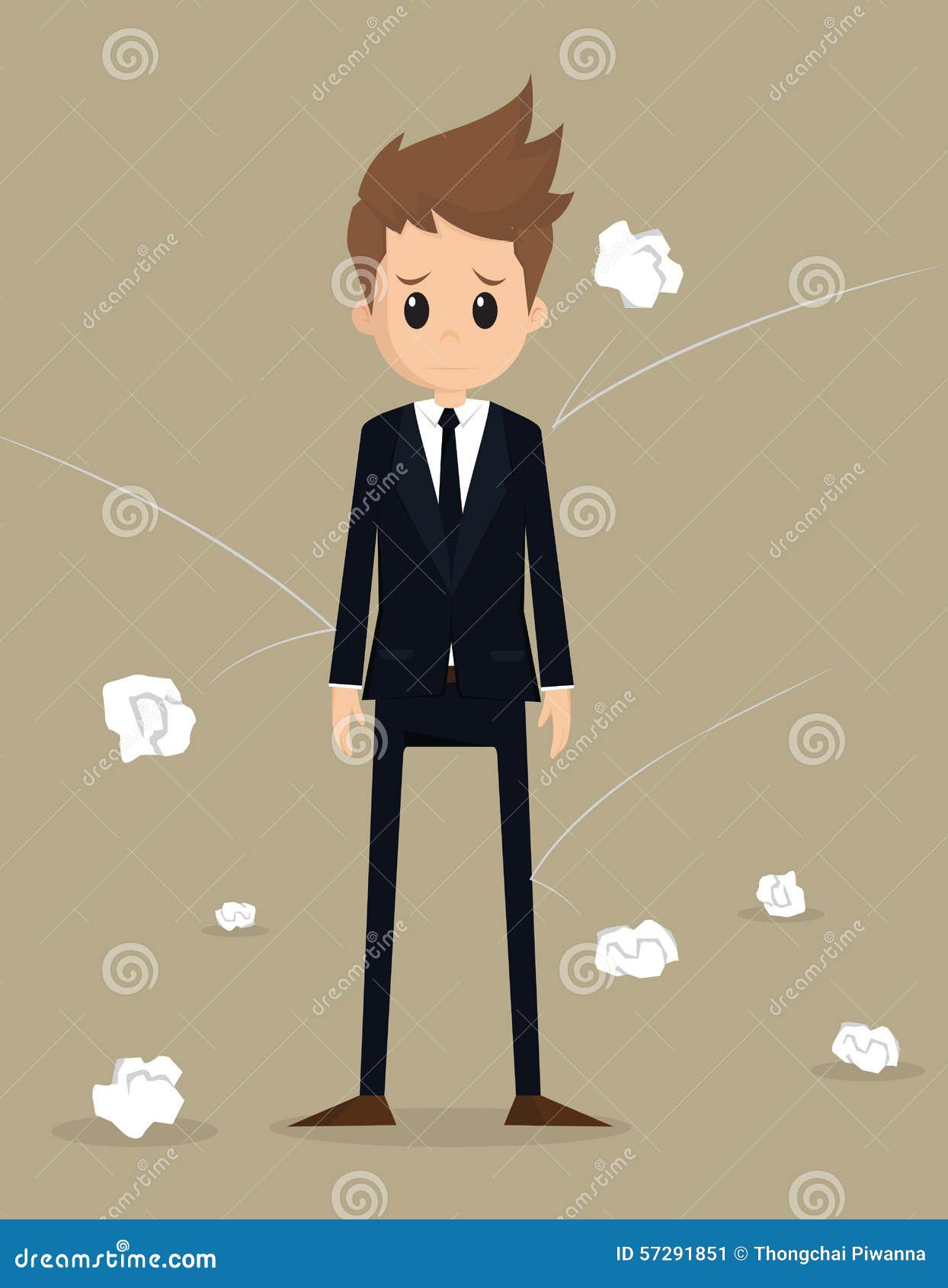 Businessman poor working stock vector. Illustration of idea - 57291851
