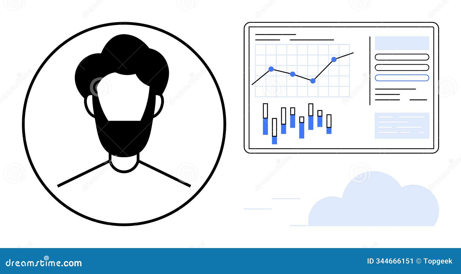 Businessman Portrait with Data Analytics Dashboard and Cloud Computing ...