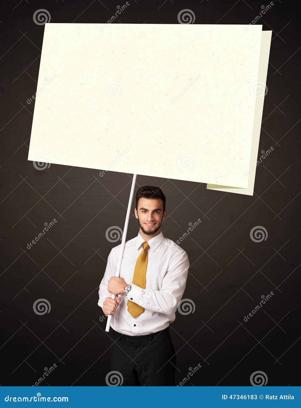 Businessman with Post-it Paper Stock Image - Image of business ...