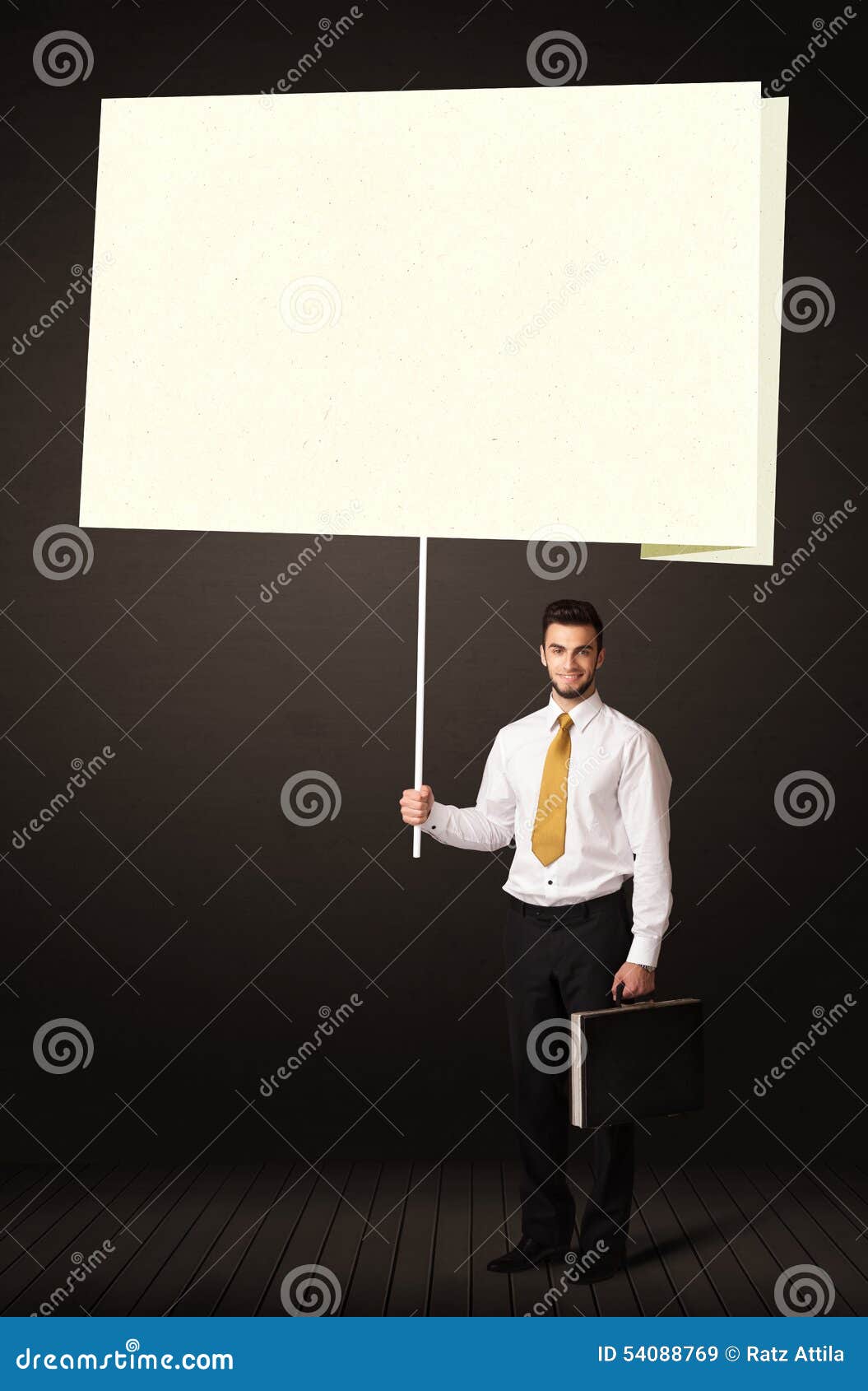 Businessman with Post-it Paper Stock Image - Image of gesture, folder ...