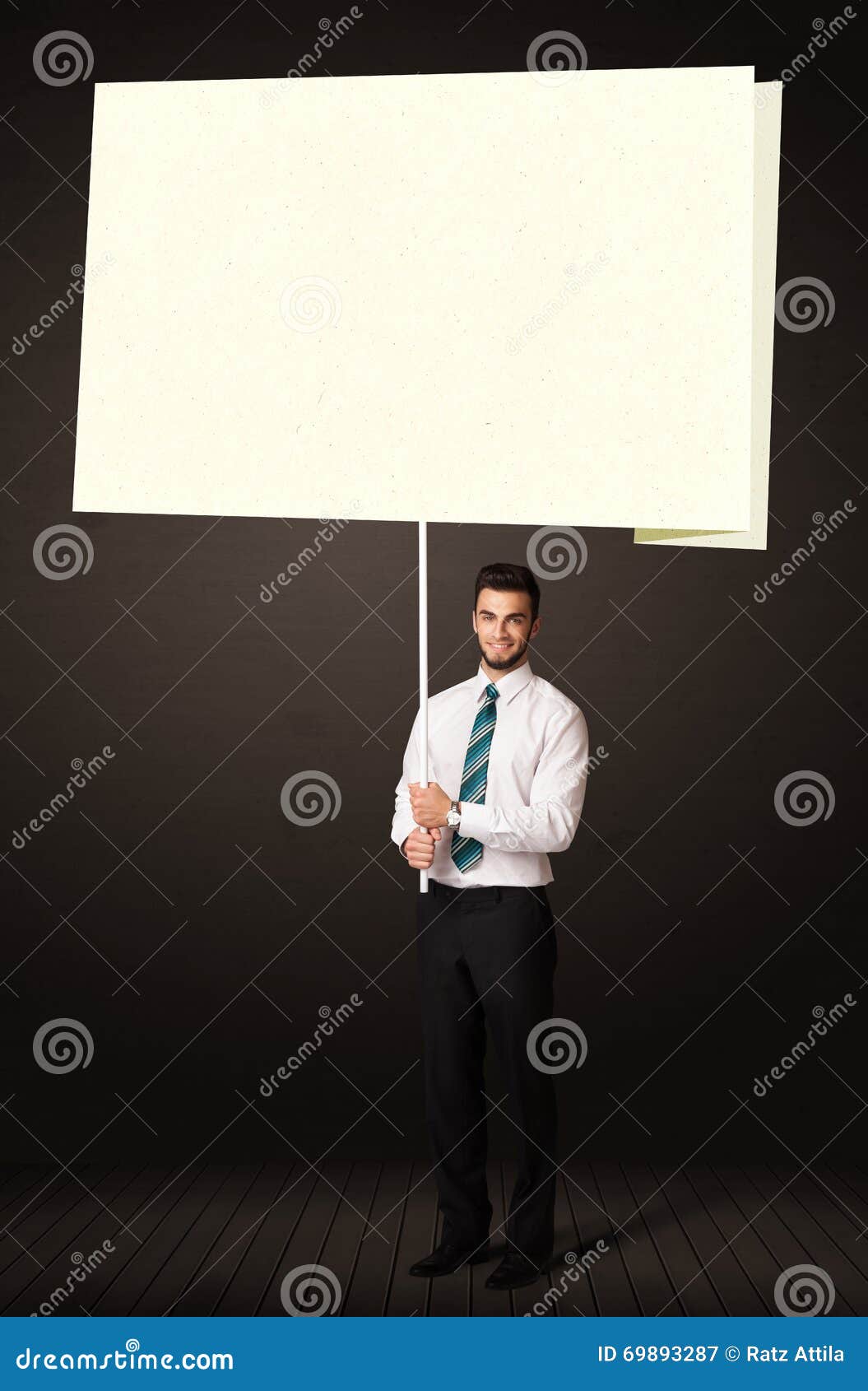Businessman with Post-it Paper Stock Image - Image of businessman ...