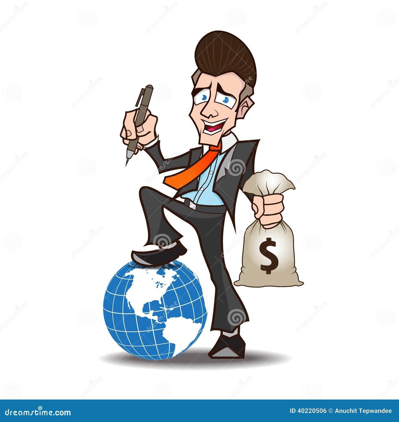 Businessman Powerful Cartoon Stock Illustration - Illustration of comic ...