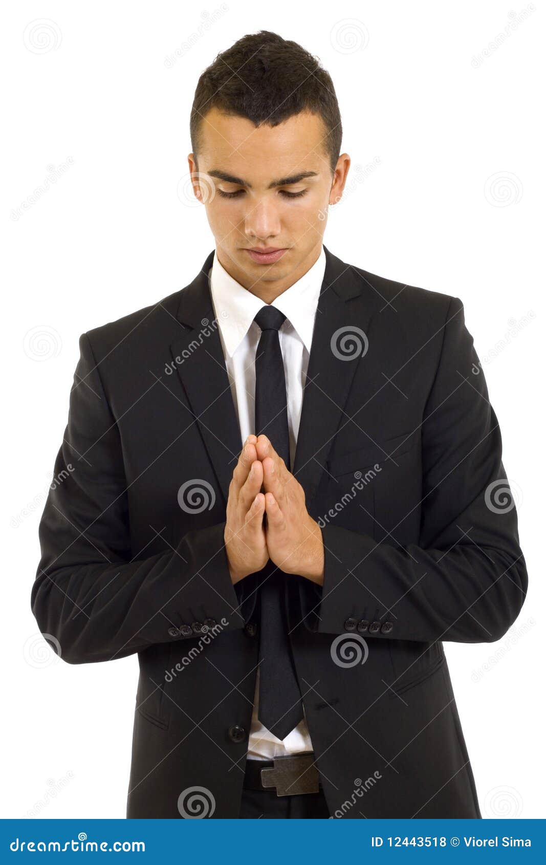 Businessman praying stock photo. Image of hair, emotions - 12443518