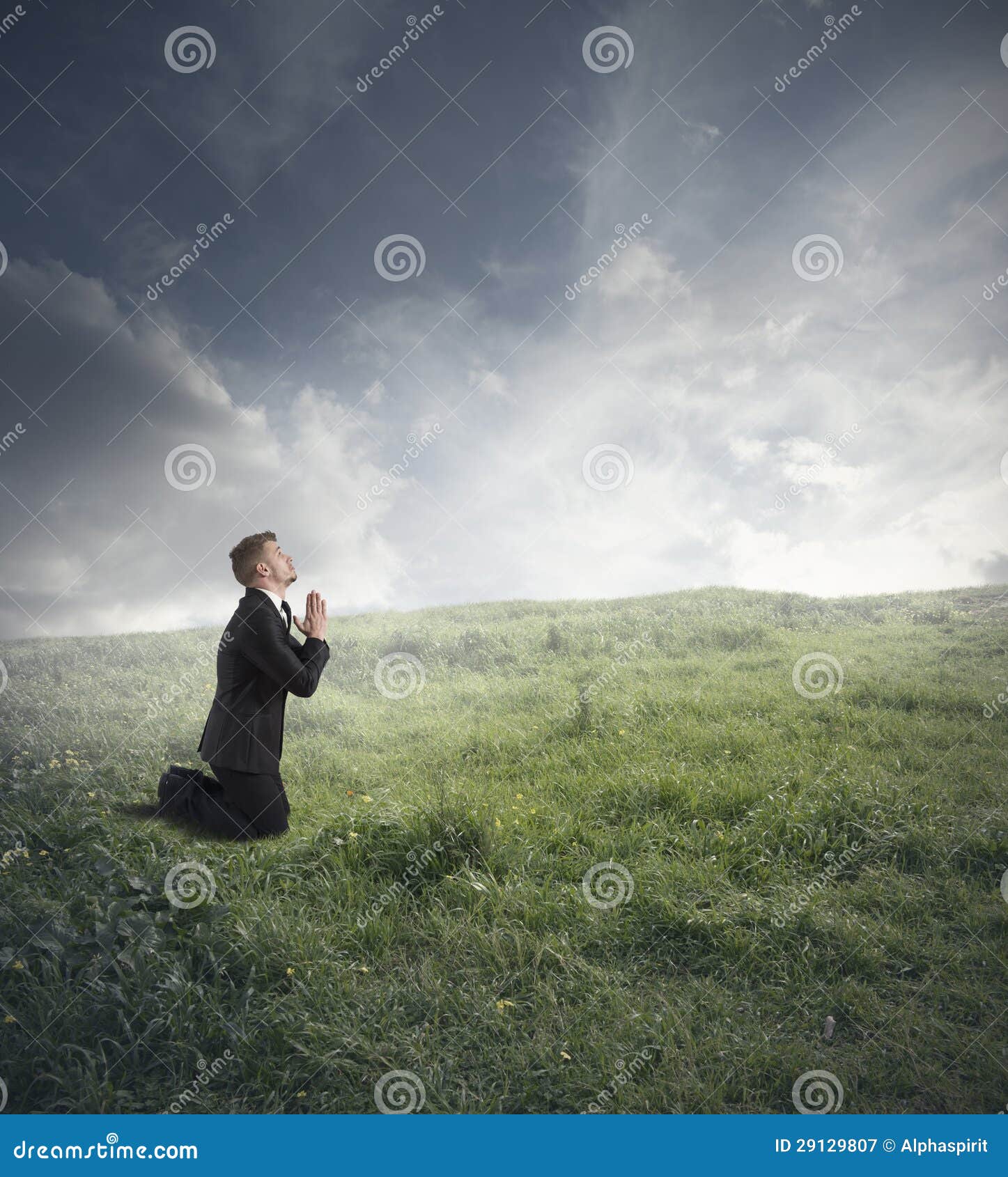 Businessman praying stock image. Image of overworked - 29129807