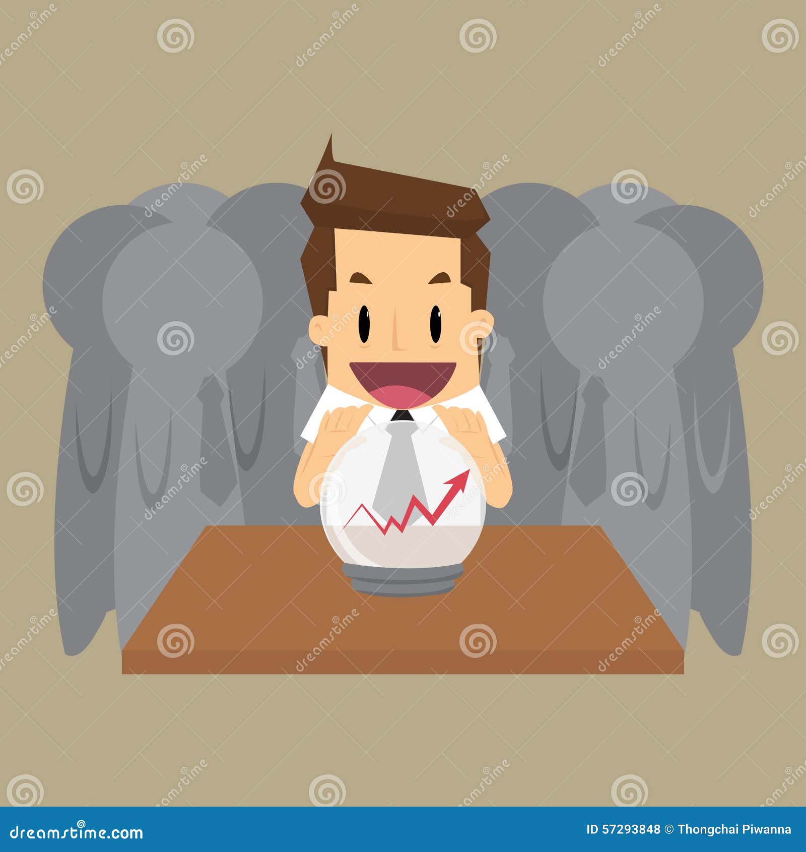 Businessman Predict the Future, Forecast for Business Stock Vector ...