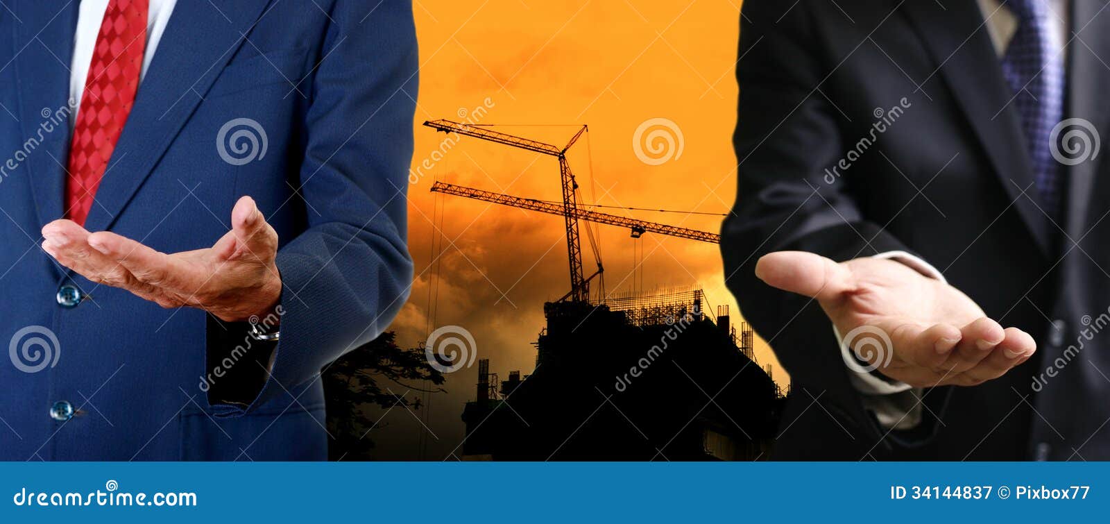 Businessman Present Building Project Stock Image - Image of handheld ...