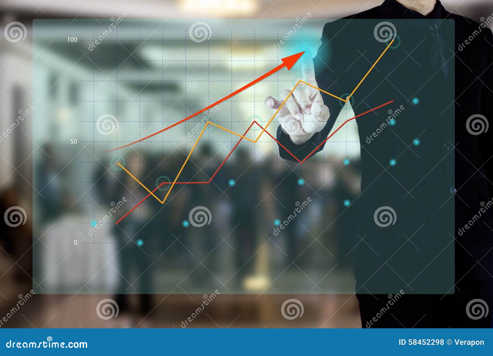 Businessman Present Graph of Business Stock Photo - Image of social ...