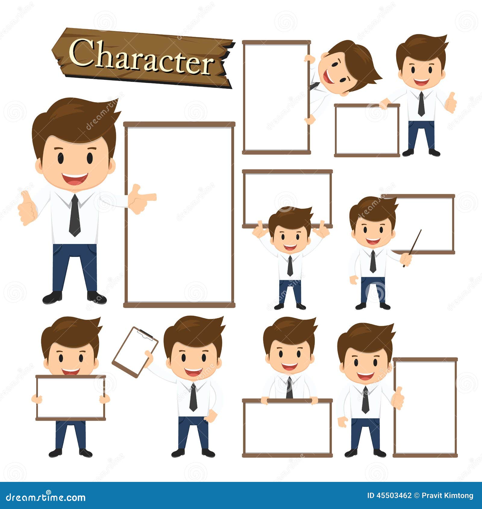 Businessman Present Whiteboard Character Set Vector Stock Vector ... Businessman Present Whiteboard Character Set Vector Stock Vector ...