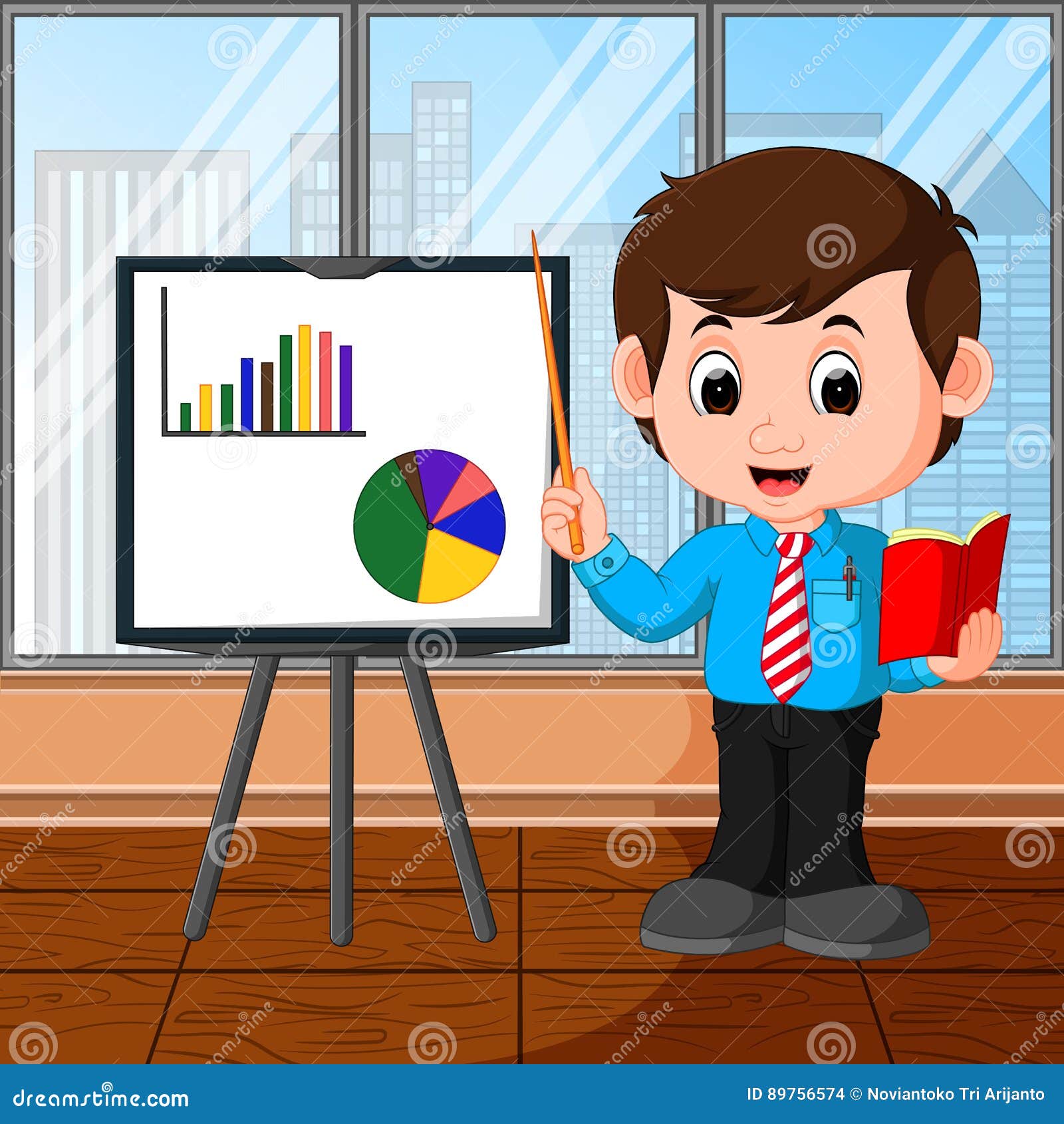 Businessman Presentation Cartoon Stock Vector - Illustration of ...
