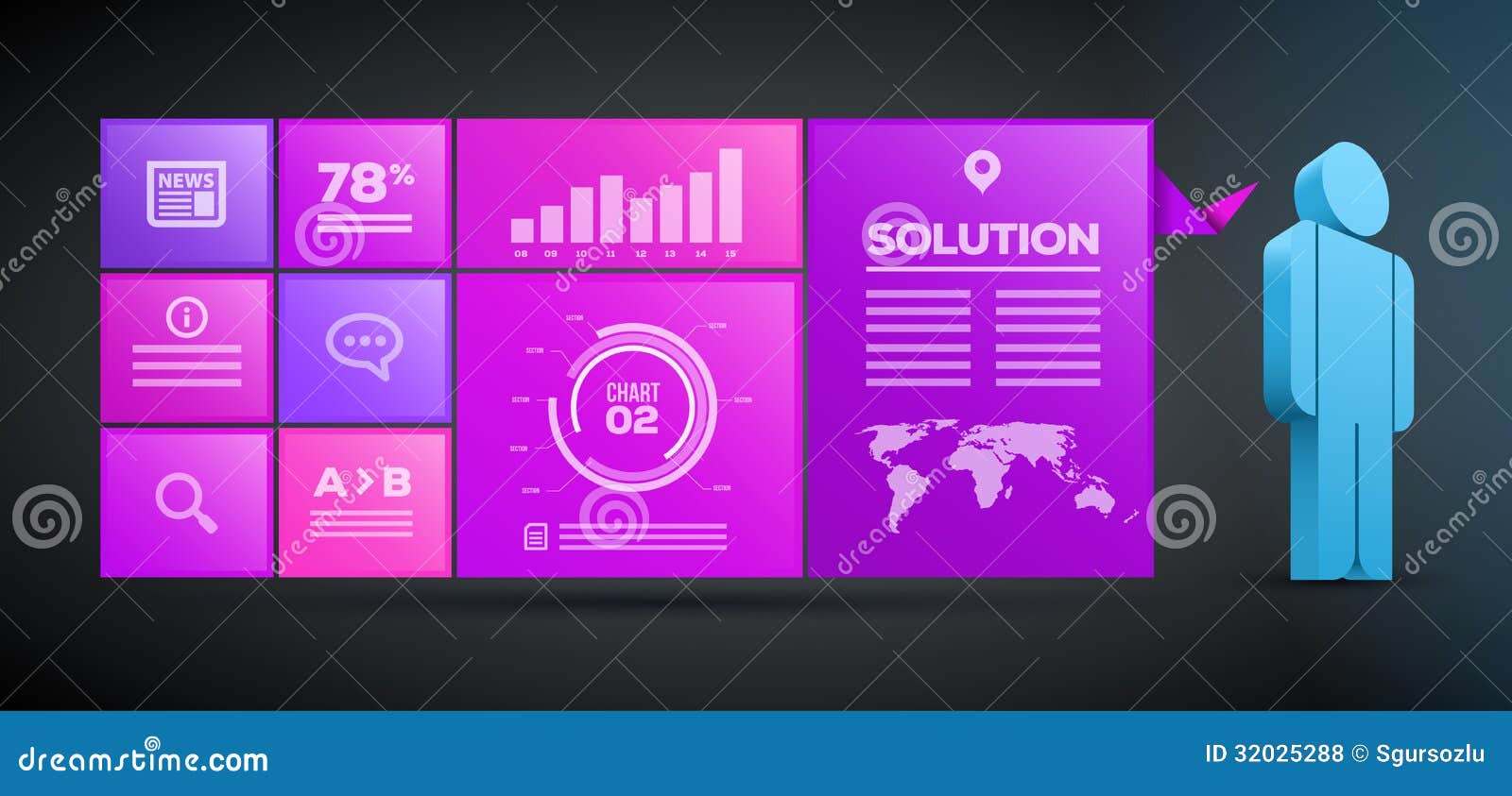 Businessman Presentation Structure Mindmap Cartoon Vector ...