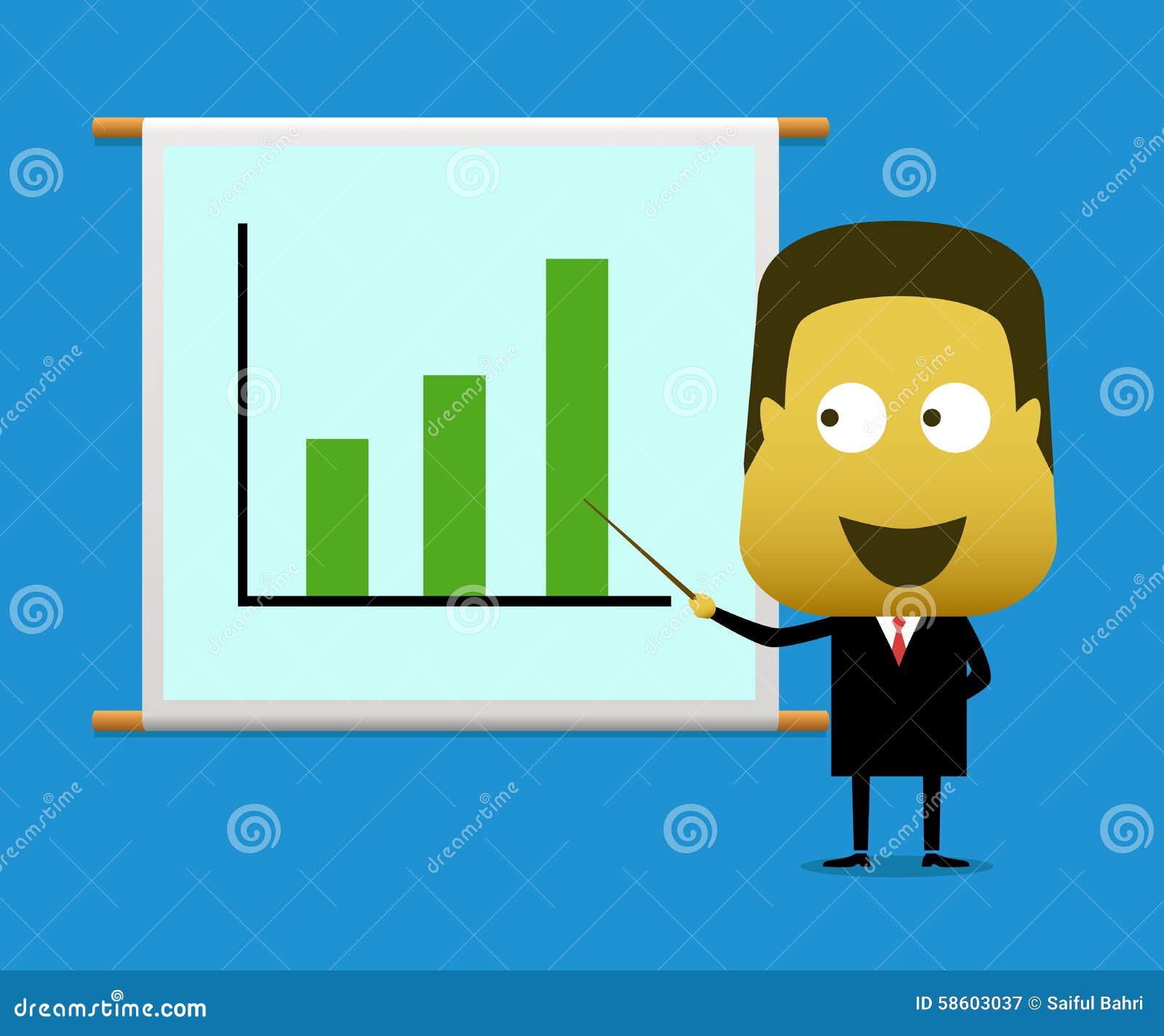 A Businessman Presented a Graph Going Up Stock Vector - Illustration of ...